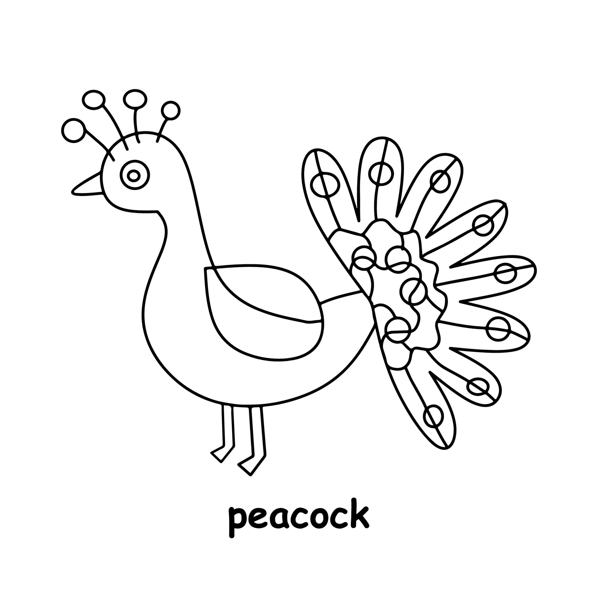 Peacock Line Drawing 5994028 Vector Art At Vecteezy