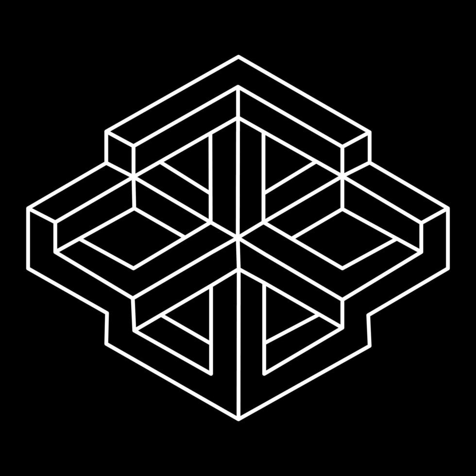 Geometric Figures Impossible Shape Web Design Element Optical Illusion Object Line Design