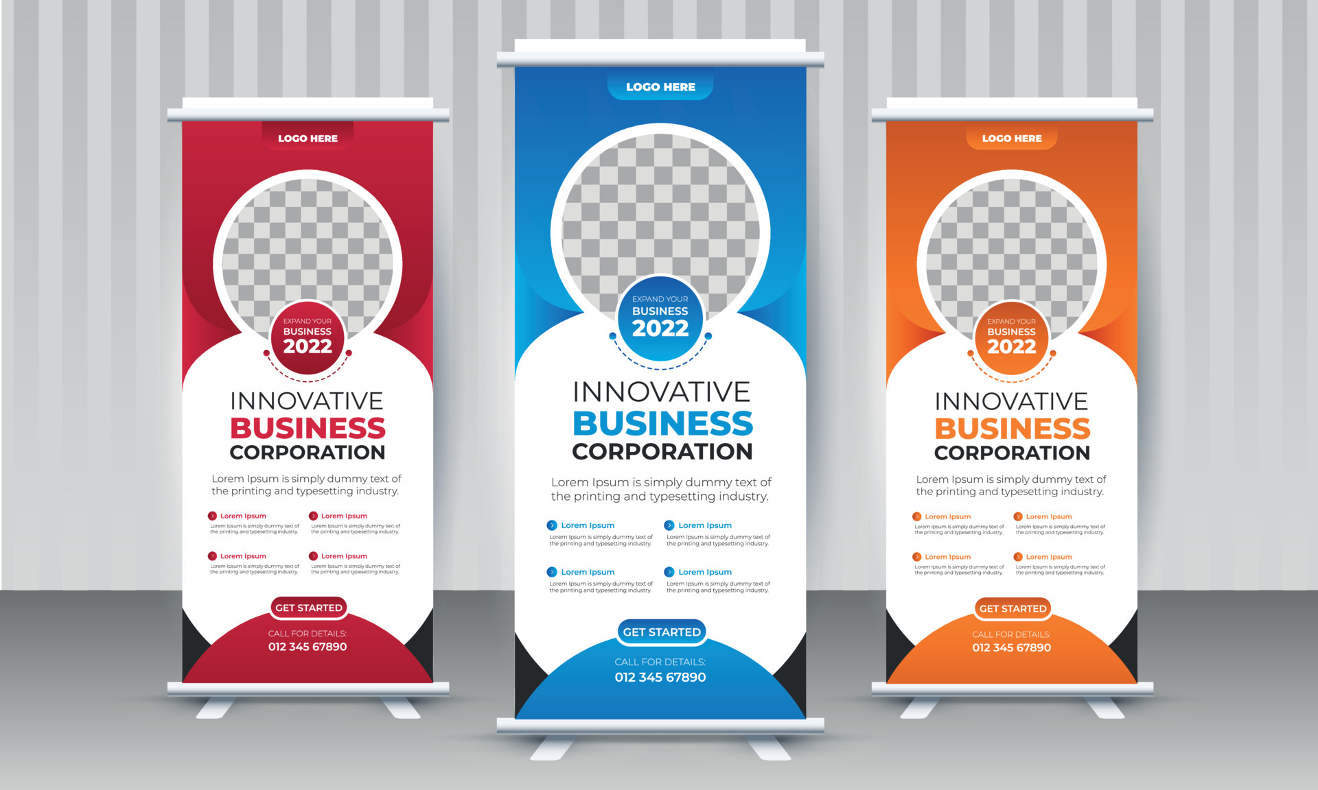 Modern Corporate Roll Up Banner Design Stand Template in multiple eye ... Modern Corporate Roll Up Banner Design Stand Template in multiple eye ...