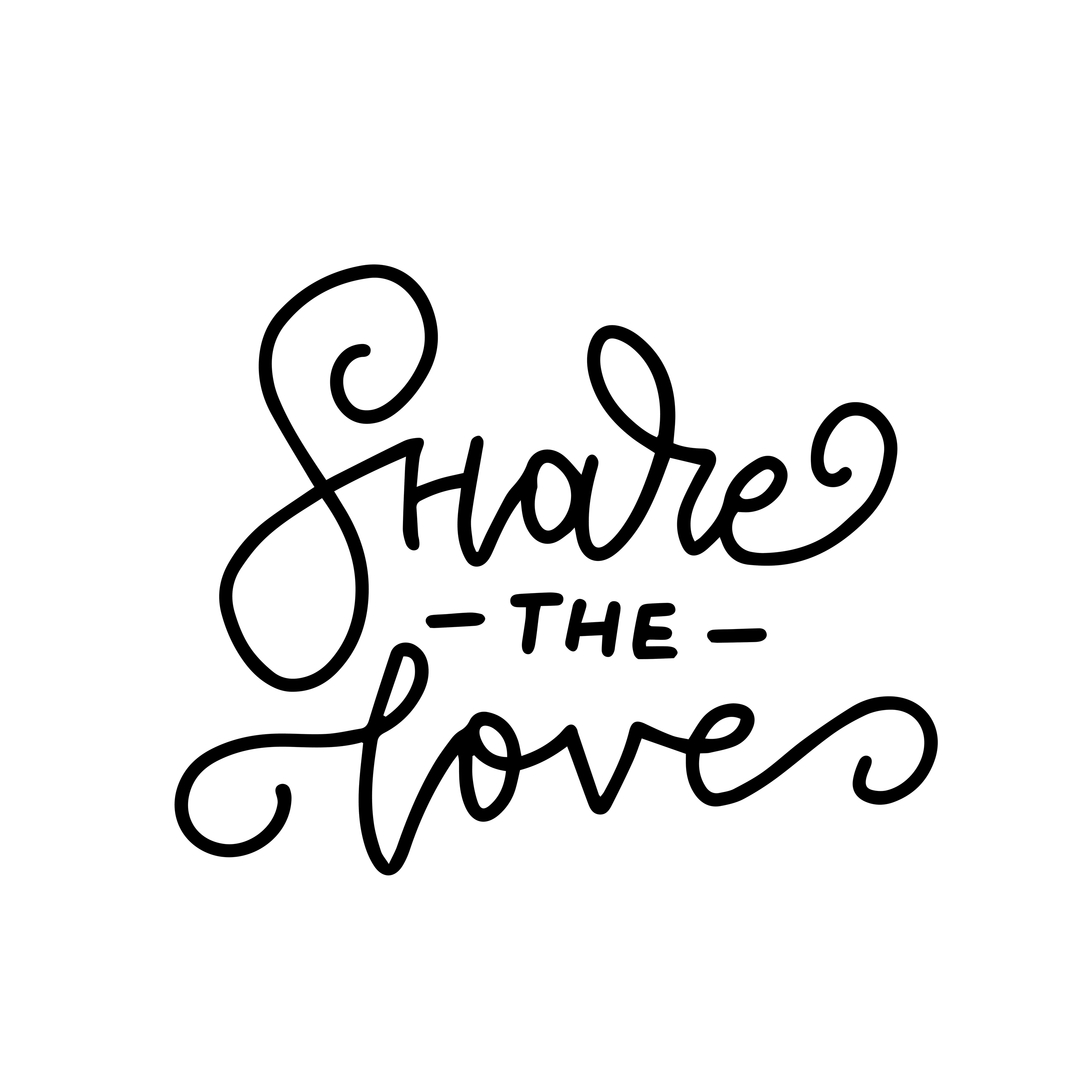 Share The Love Linear Hand Written Lettering Romantic Quote Love