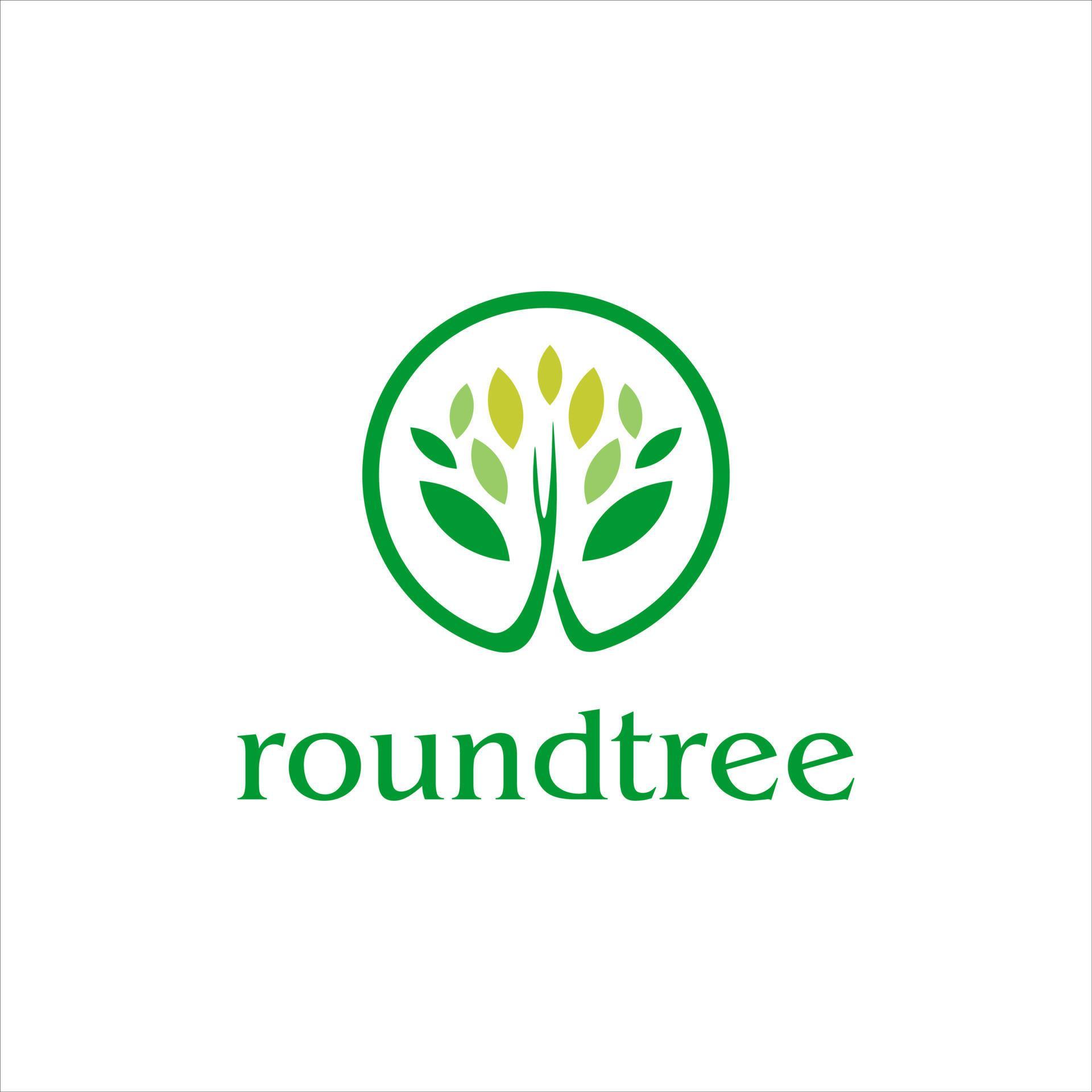tree logo simple green leaf vector modern round icon design idea ...