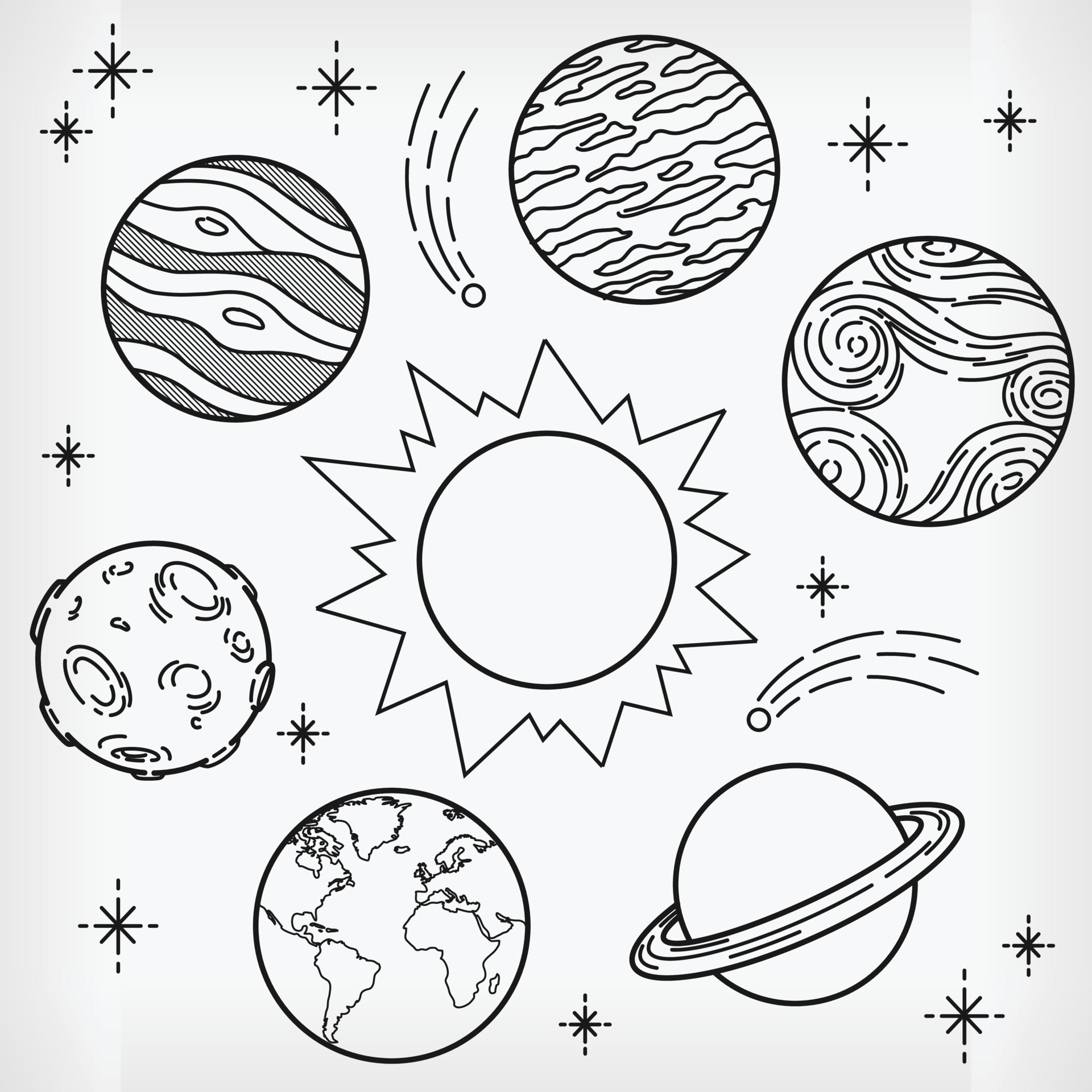 Solar System Sketch Drawing Solar System Sketch Drawing