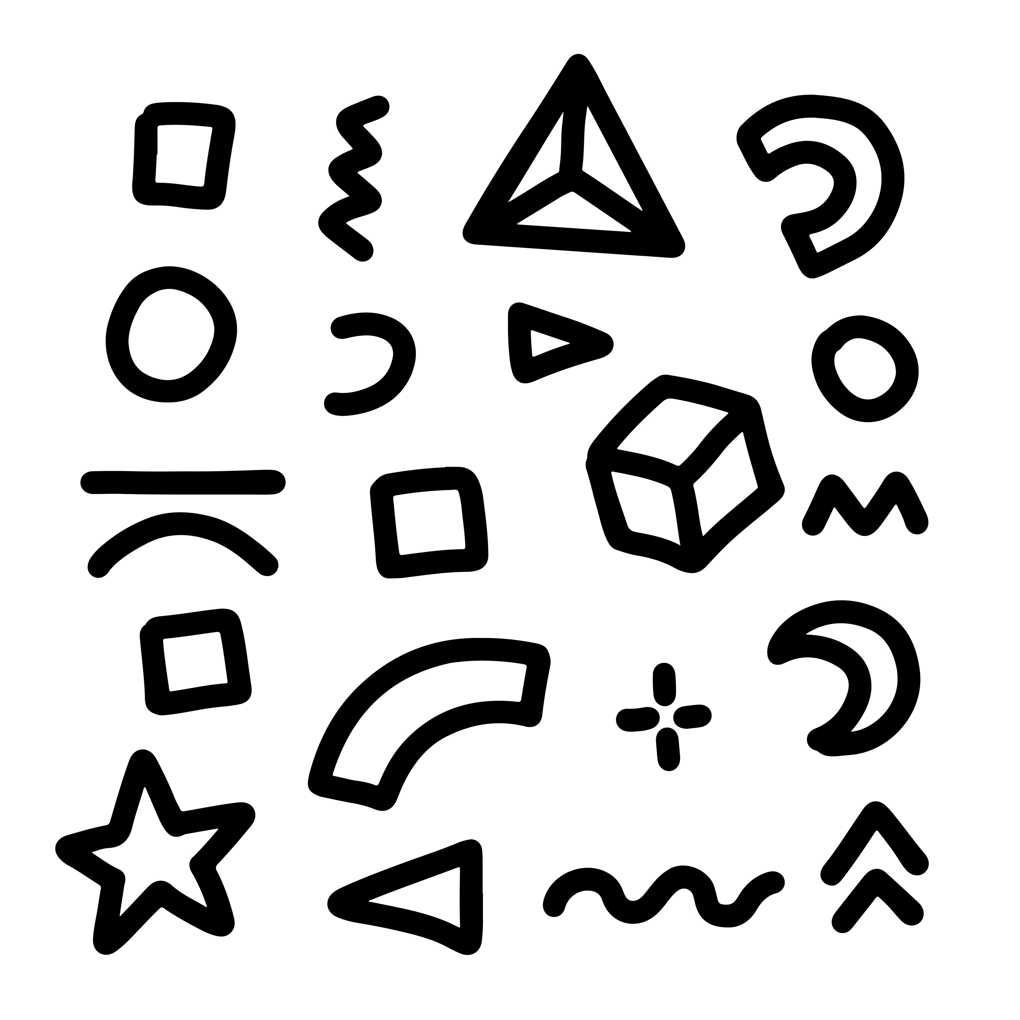 Cute Simple Retro Geometric Shapes Set Abstract Bold Line Vector cute-simple-retro-geometric-shapes-set-abstract-bold-line-vector