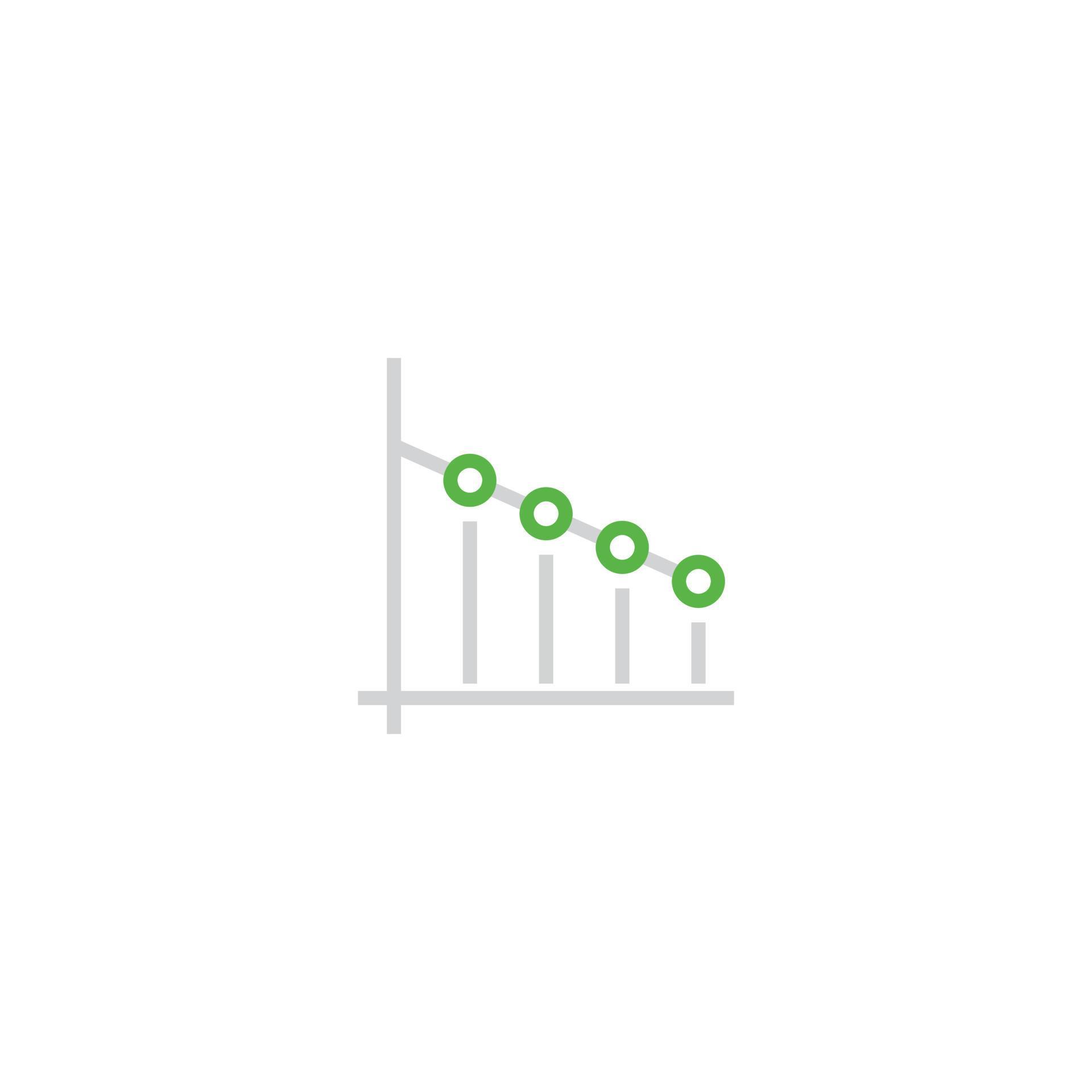 Decrease Chart, Drop Graph Icon Vector in Flat Style 6026794 Vector Art ...