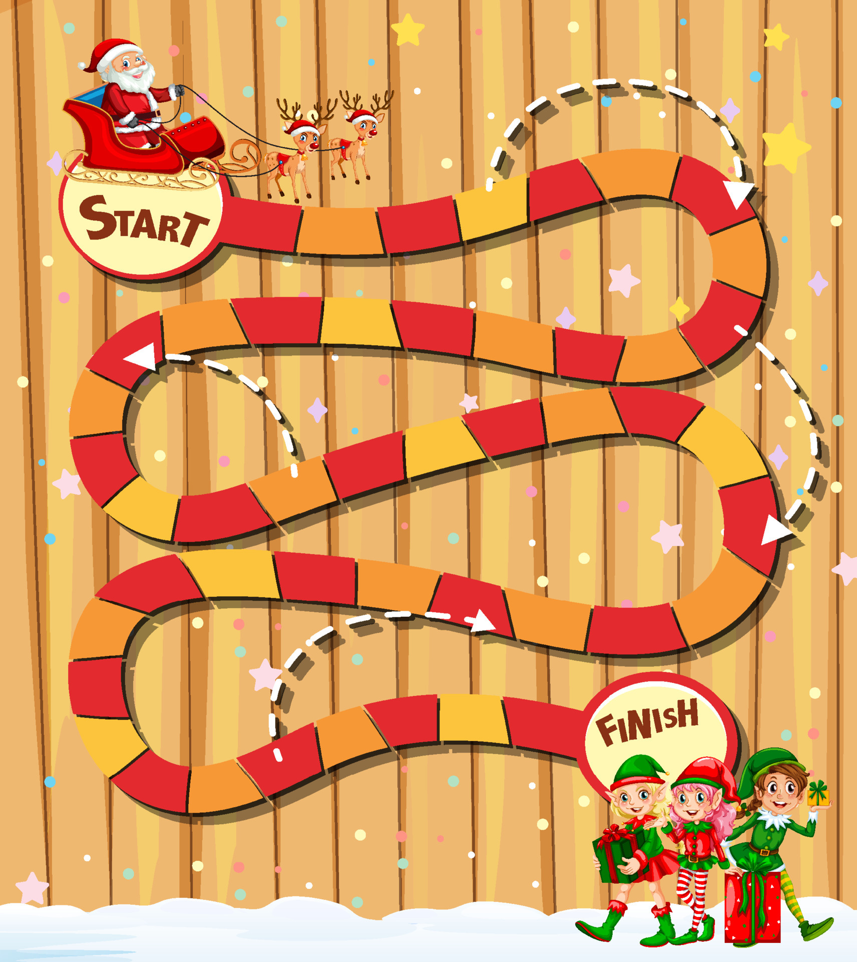 Snake and ladders game template with Christmas theme 6037430 Vector Art ...
