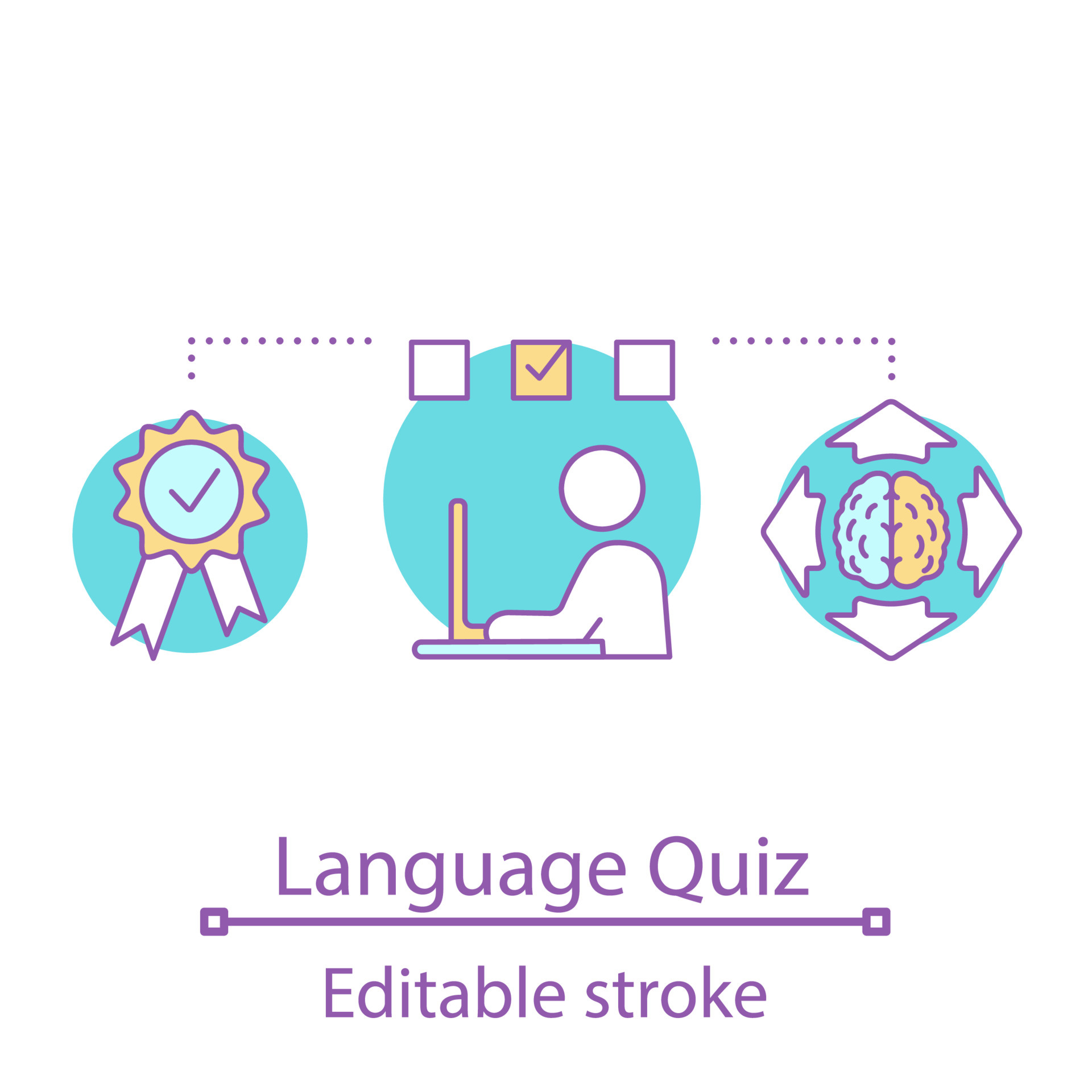 Online language test concept icon. Language proficiency. Learn and play ...