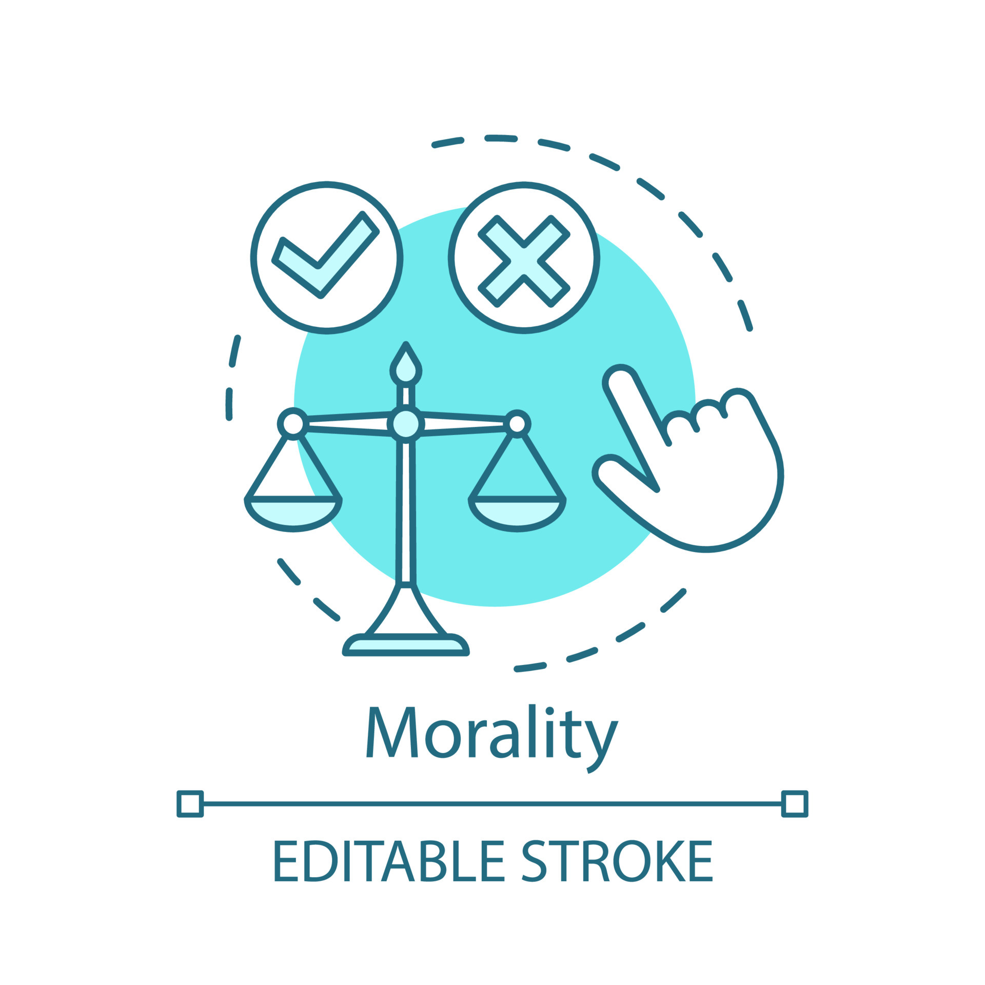 Morality concept icon. Justice idea thin line illustration. Moral ... Morality concept icon. Justice idea thin line illustration. Moral ...