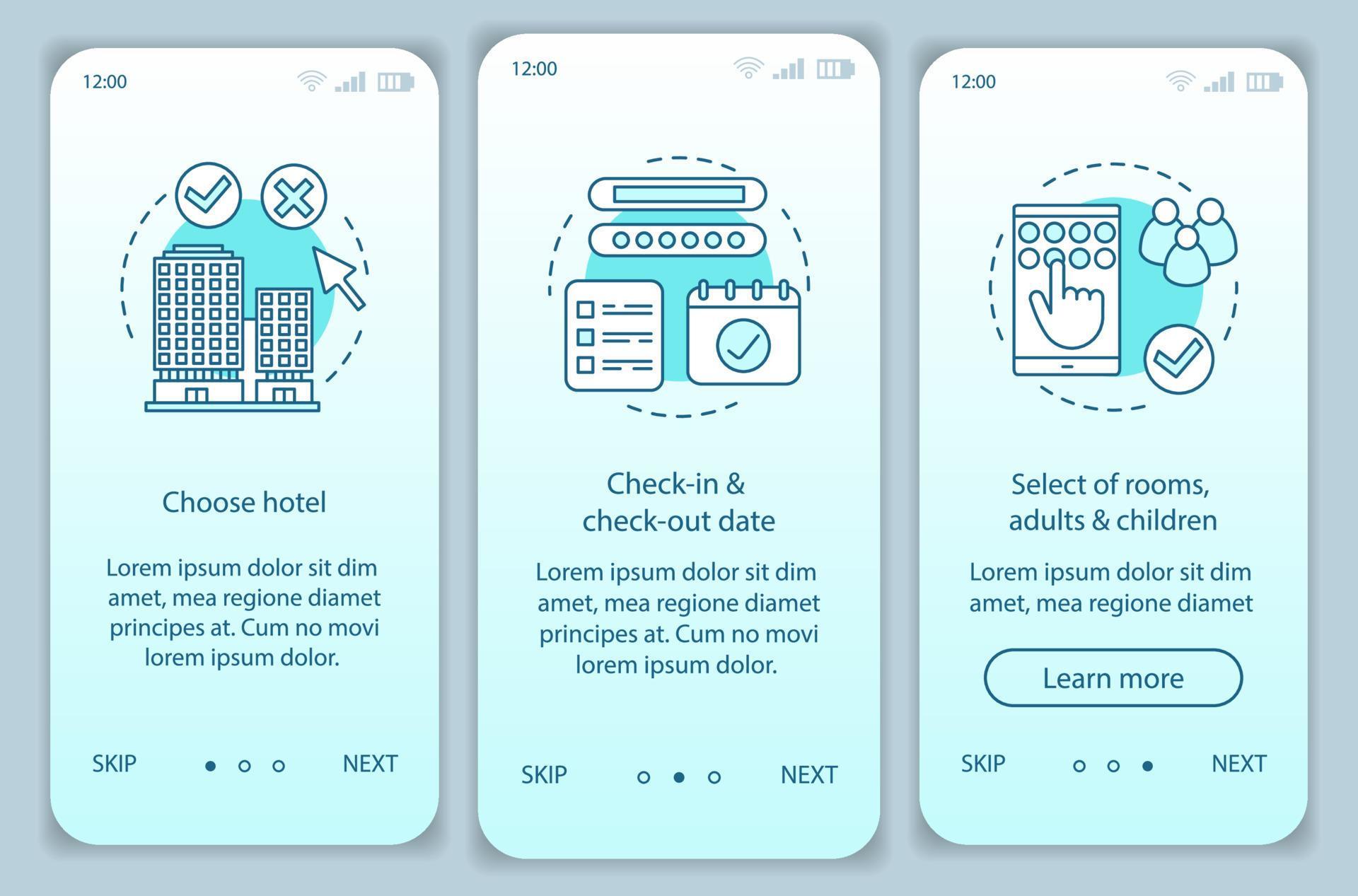 Hotel Booking Onboarding Mobile App Screen Vector Template Choosing