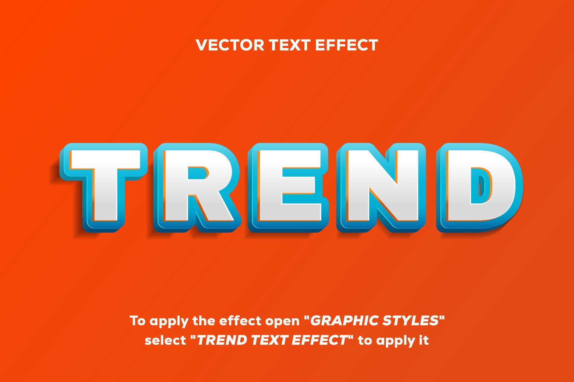 trend text effect with 3d style fully editable 6040029 Vector Art at ...