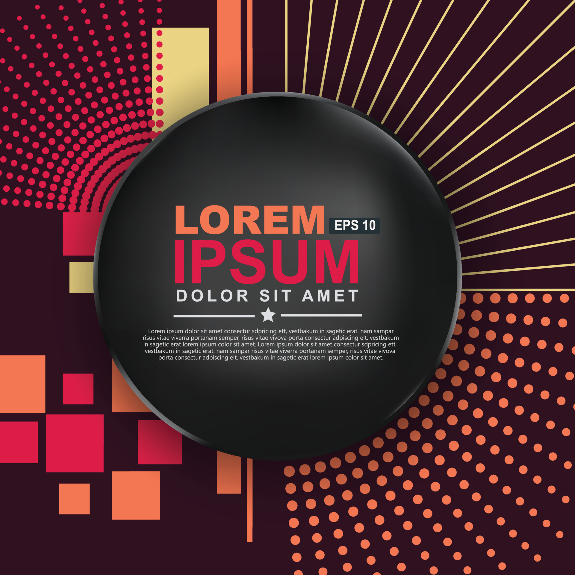 Abstract circle geometric pattern design and background for element ...