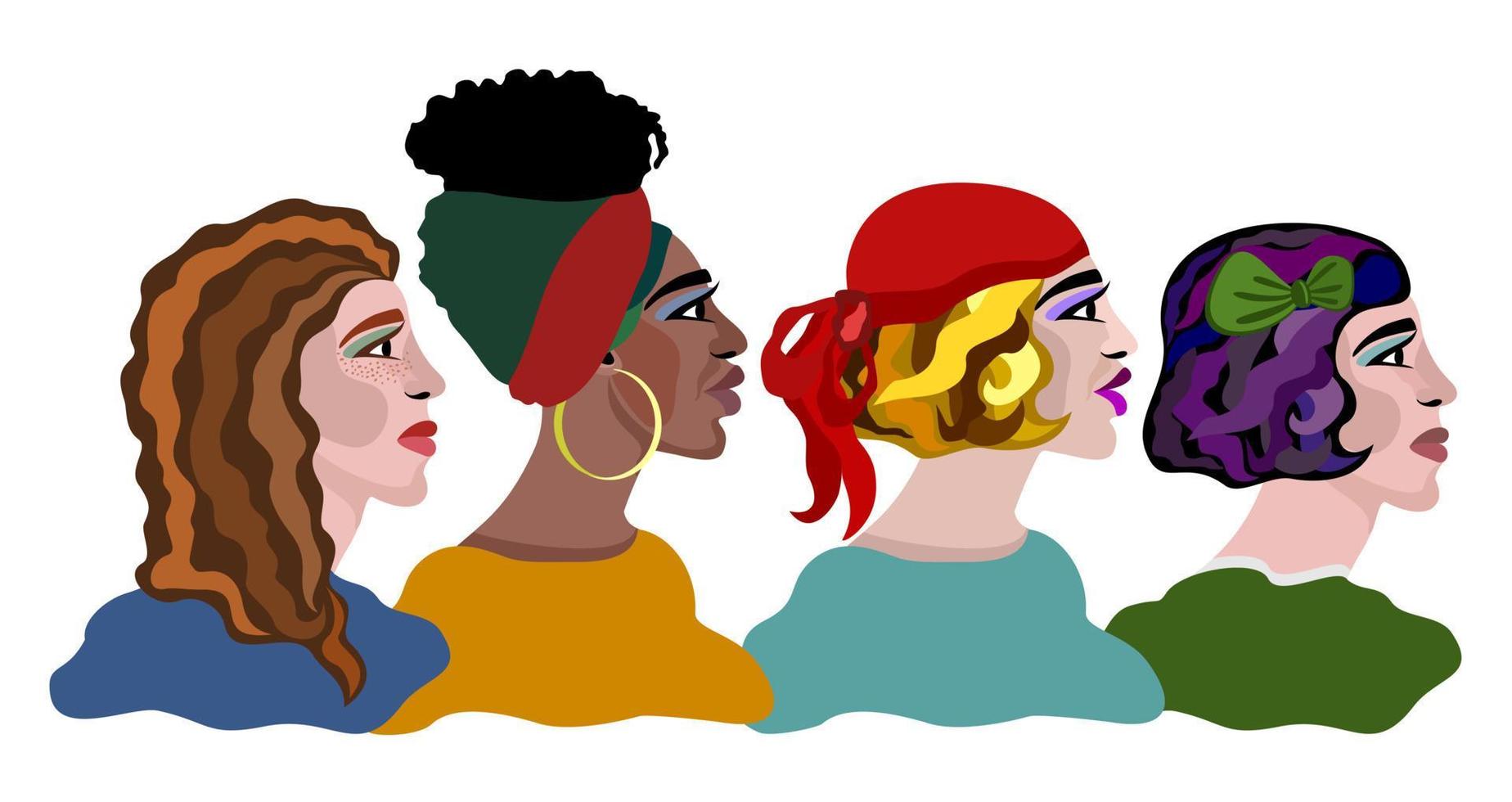Four different women 6043917 Vector Art at Vecteezy Four different women 6043917 Vector Art at Vecteezy
