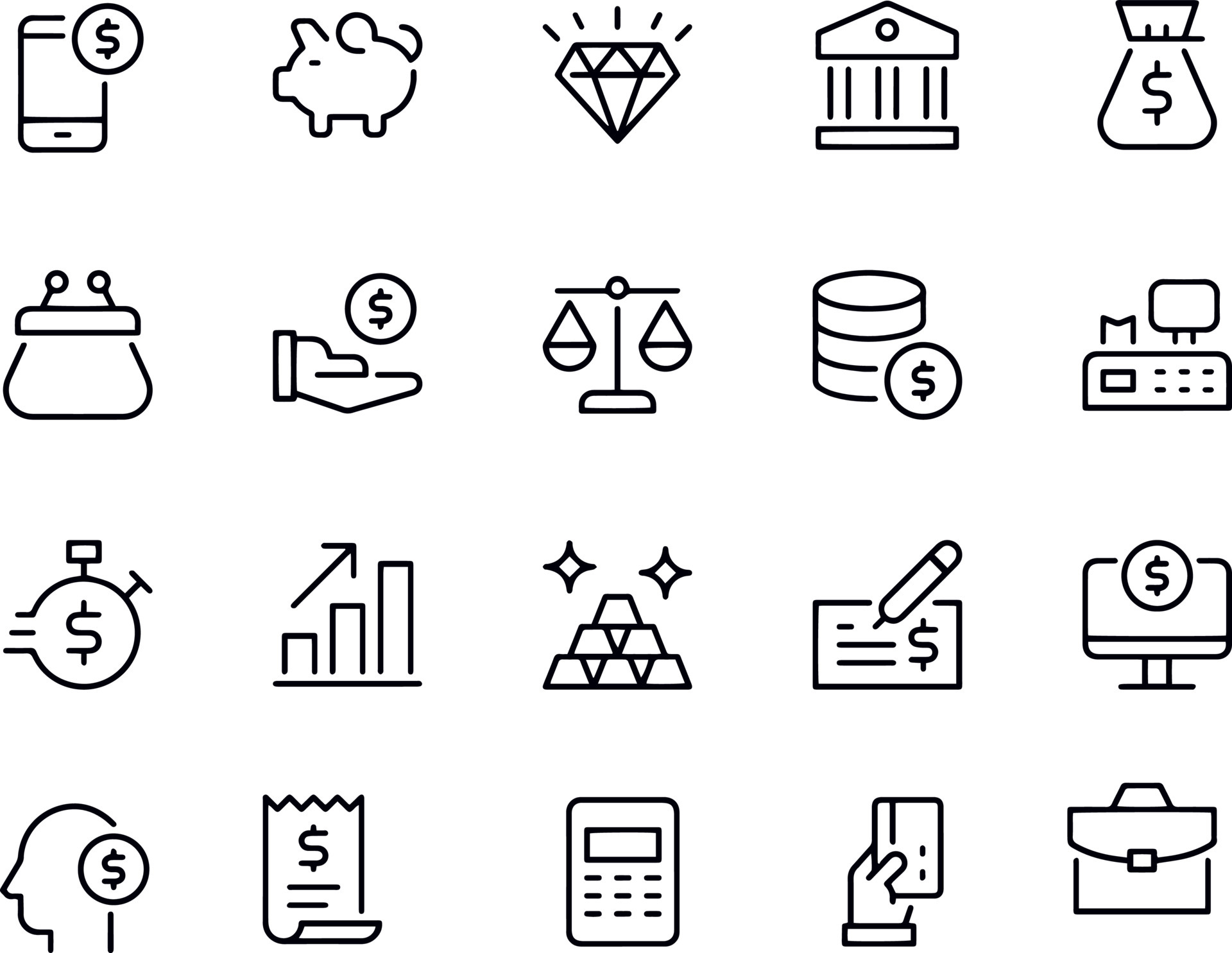 Finance line icons vector design 6045933 Vector Art at Vecteezy