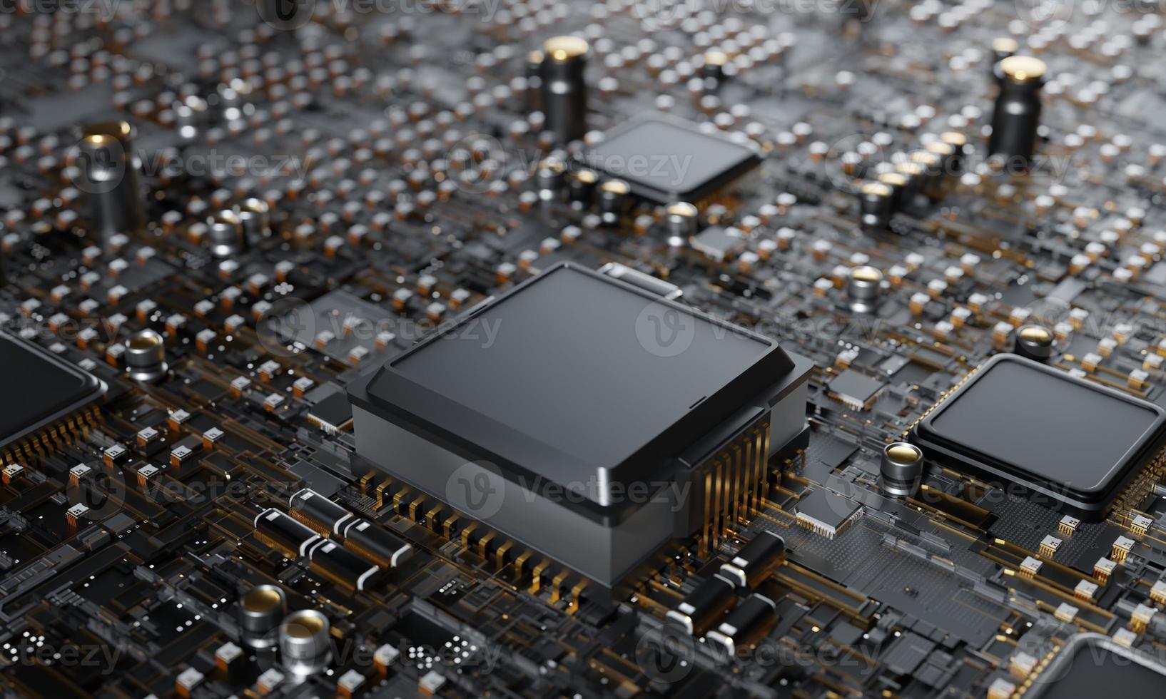 3d rendering, Central Computer Processors CPU concept Technology background Microprocessor ...