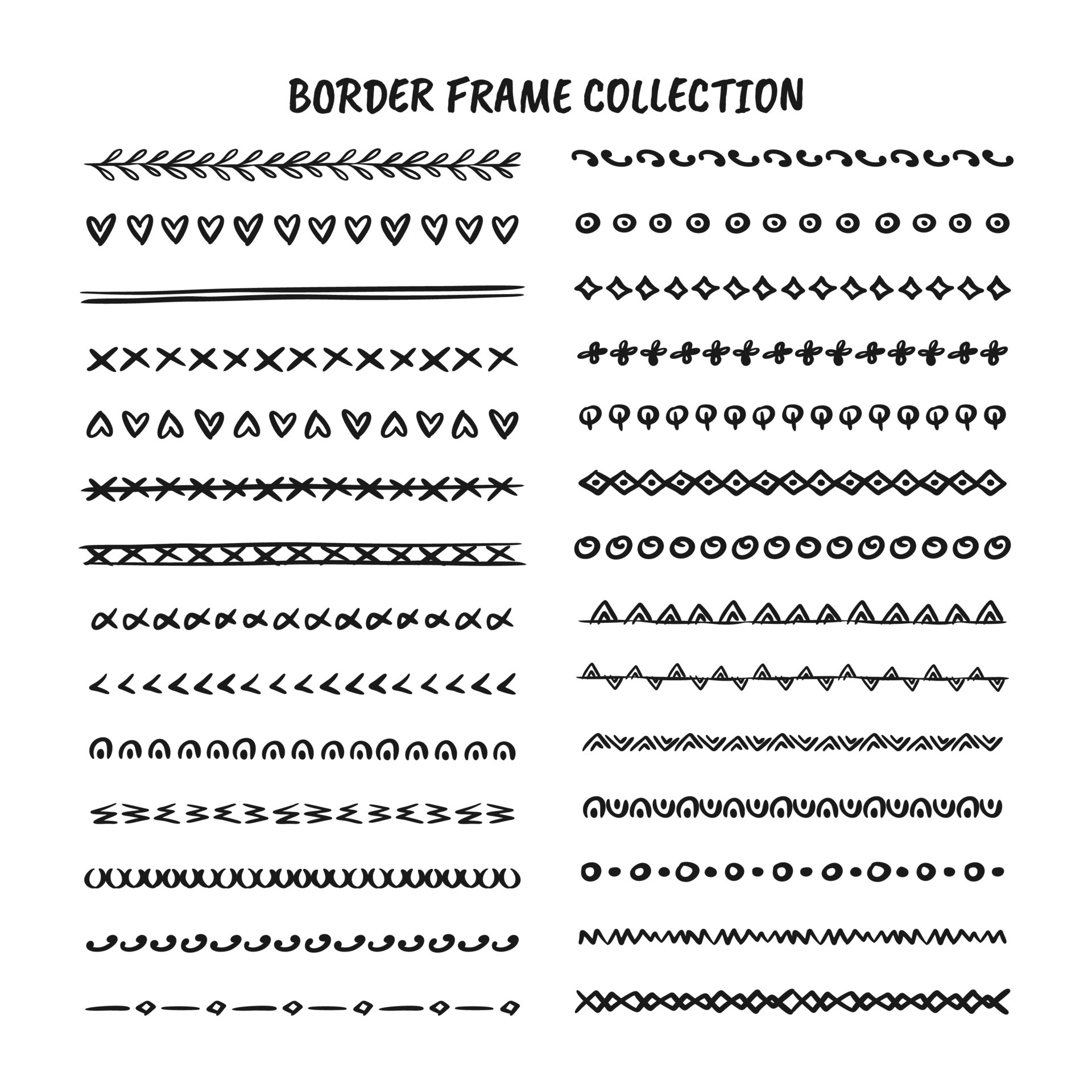 Hand drawn line, border, frame design element set 6050839 Vector Art at ... Hand drawn line, border, frame design element set 6050839 Vector Art at ...