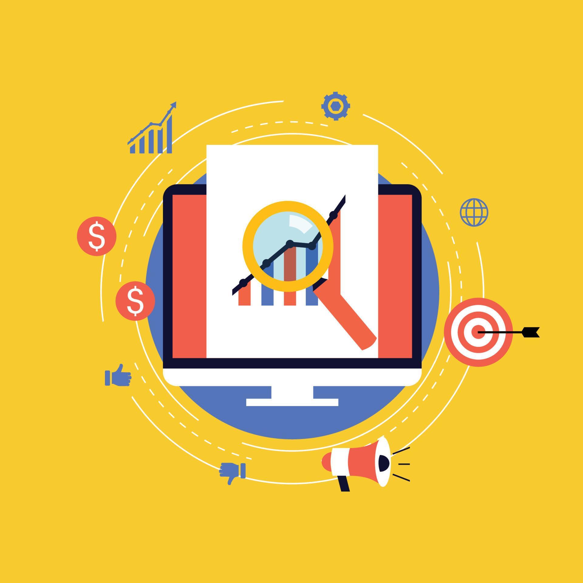 Business graph statistics flat vector illustration design. Business ...