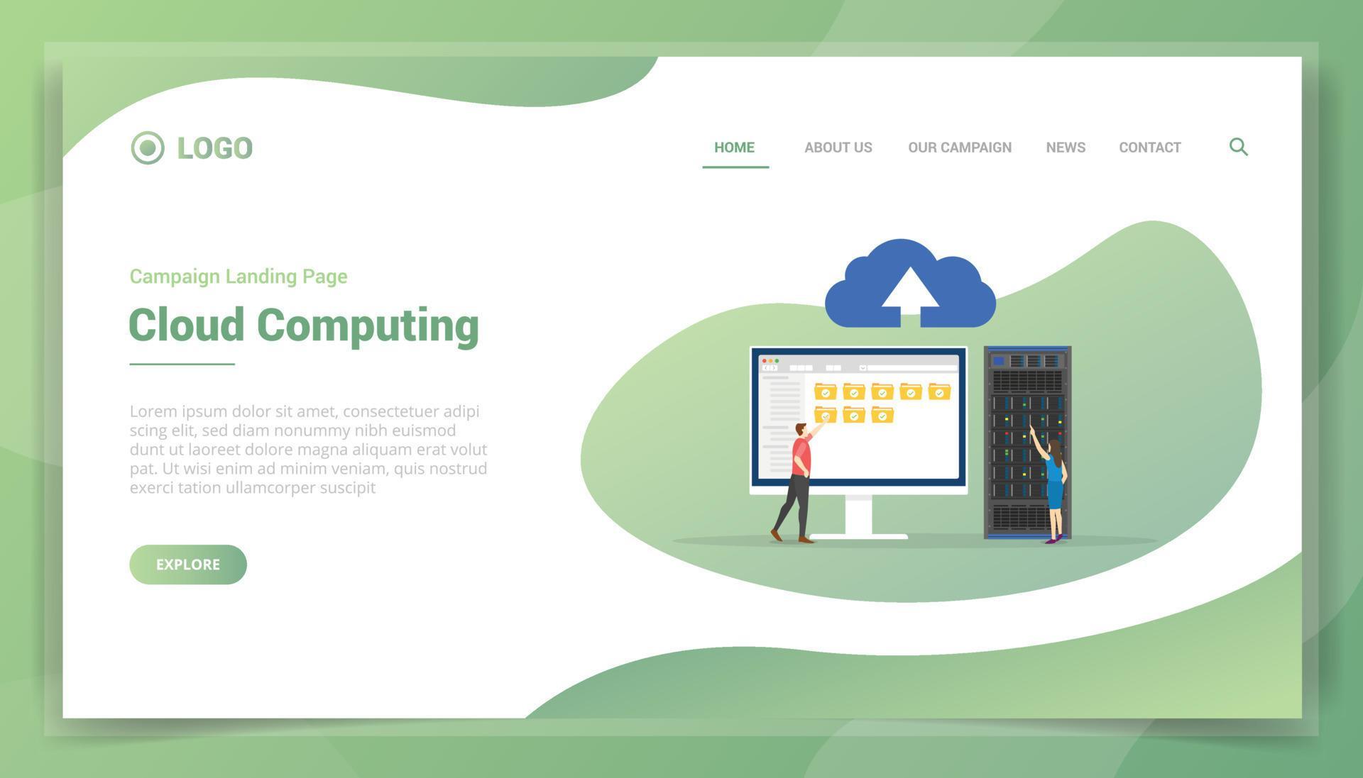 cloud computing concept for website template landing homepage 6058564 ...