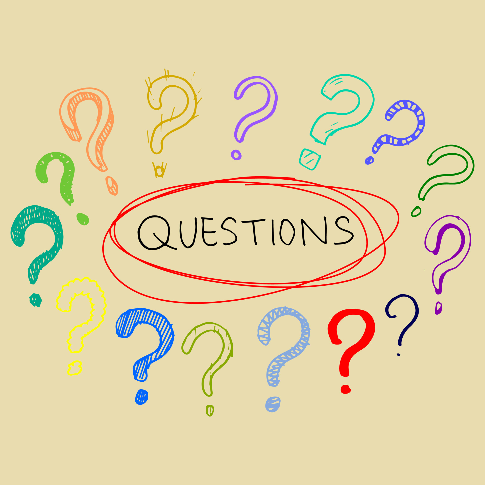 Set of hand drawn question marks. doodle questions marks set. vector ... Set of hand drawn question marks. doodle questions marks set. vector ...