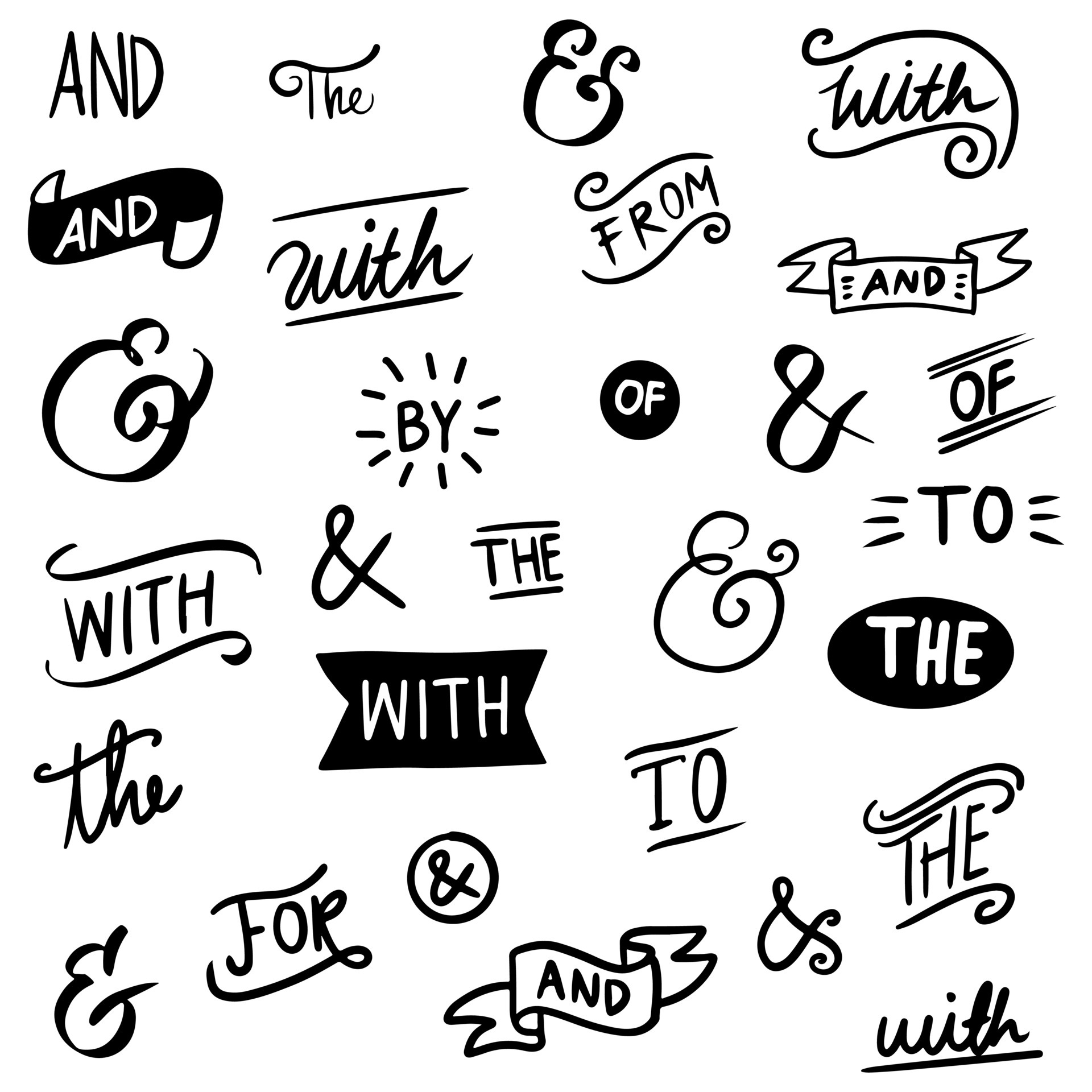 hand lettered ampersands and catchwords. vintage doodle ampersands ... hand lettered ampersands and catchwords. vintage doodle ampersands ...