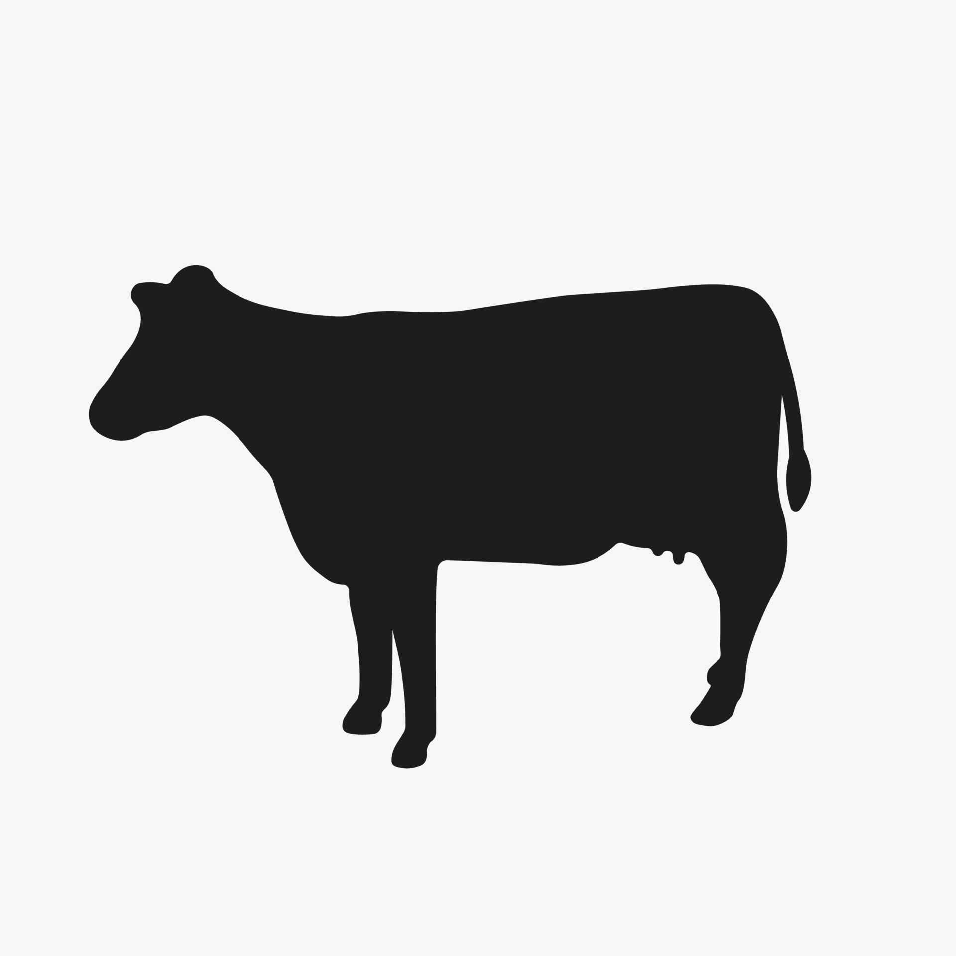 Cow Vector Silhouette Cattle Lifestock Beef Meat Icon Simple Vector Illustration Of Cow