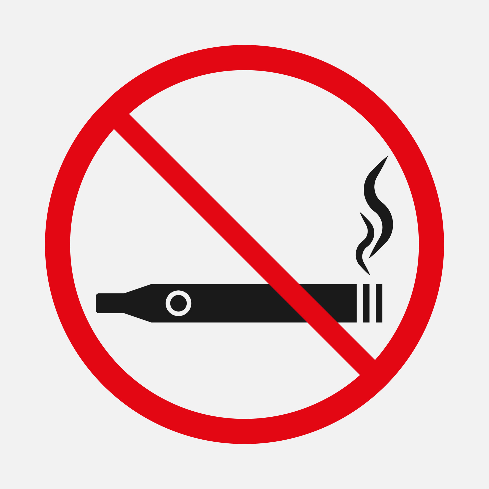 No Electronic Cigarette Sign Vape Smoking Tools Prohibited Vector Icon Isolated On White