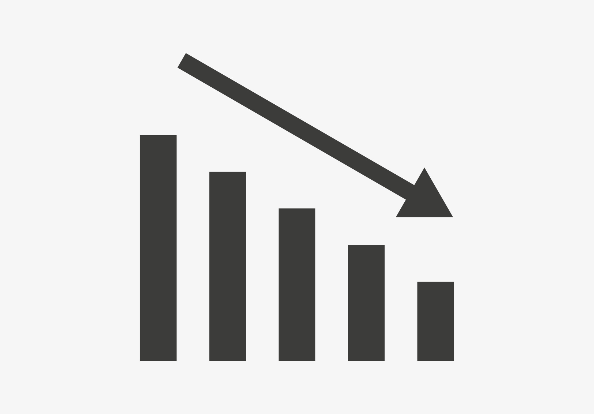 Disminuir el símbolo vectorial aislado sobre fondo blanco. icono de ...