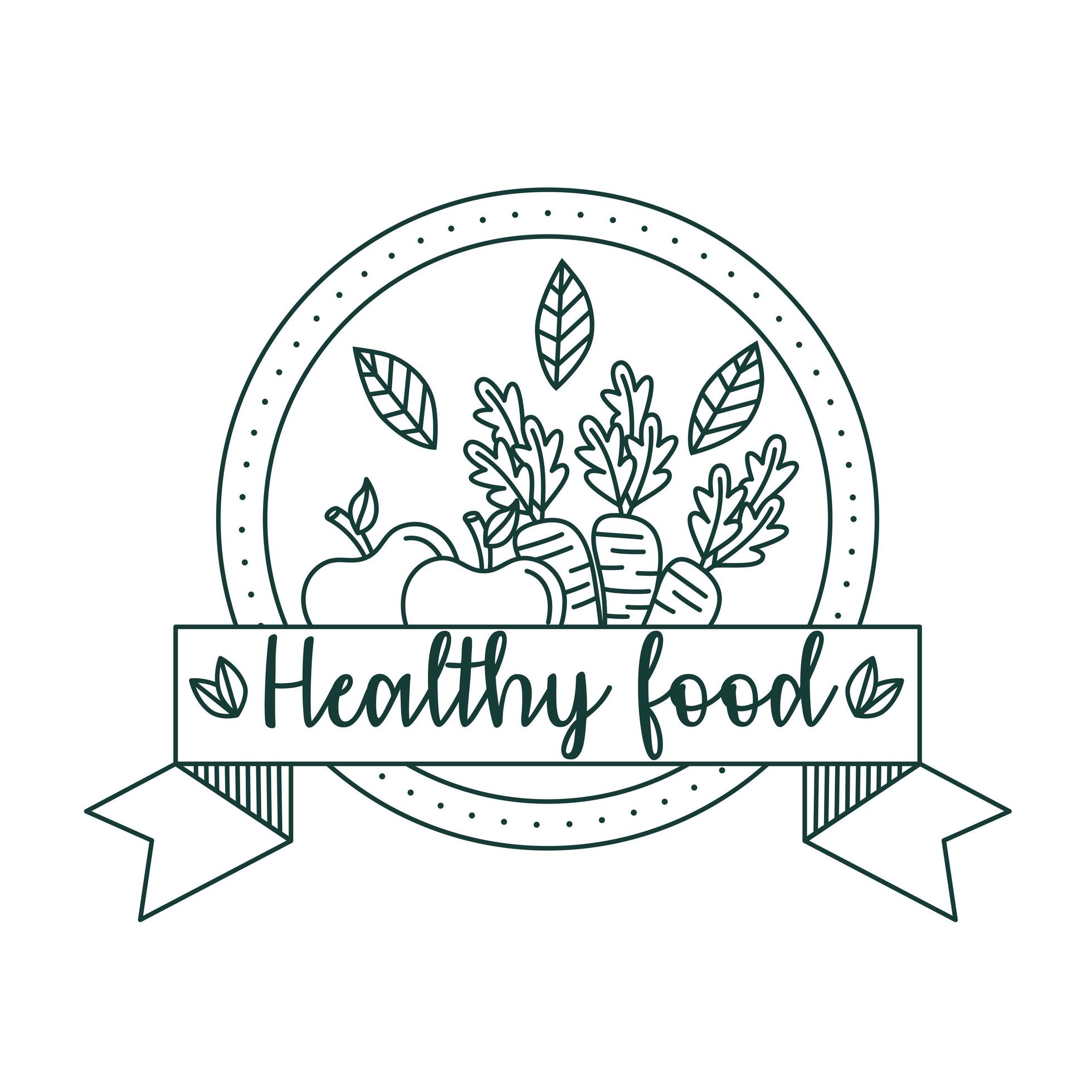 healthy food label 6061708 Vector Art at Vecteezy