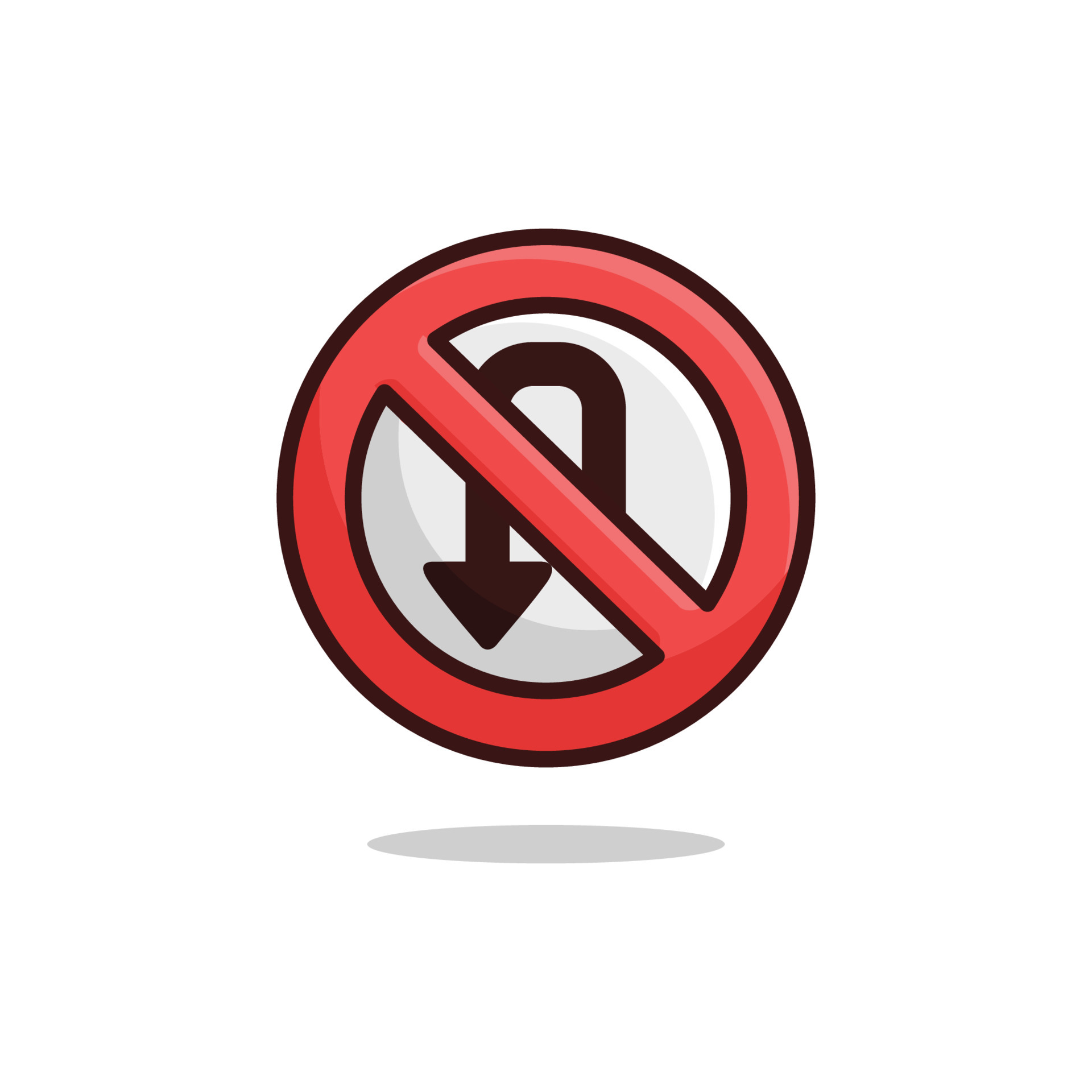 No U Turn Sign Icon 6063391 Vector Art At Vecteezy