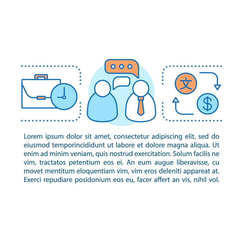 Interpretation concept linear vector illustration. Language for ...