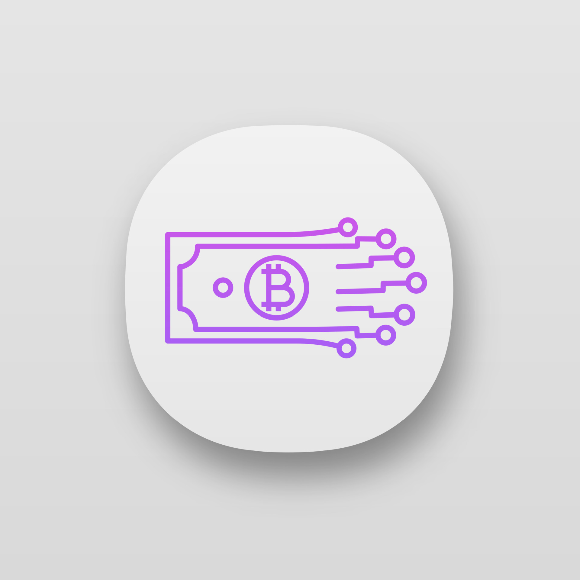 Digital Money App Icon Bitcoin Cryptocurrency E Payment Ui Ux User Interface Paper Money