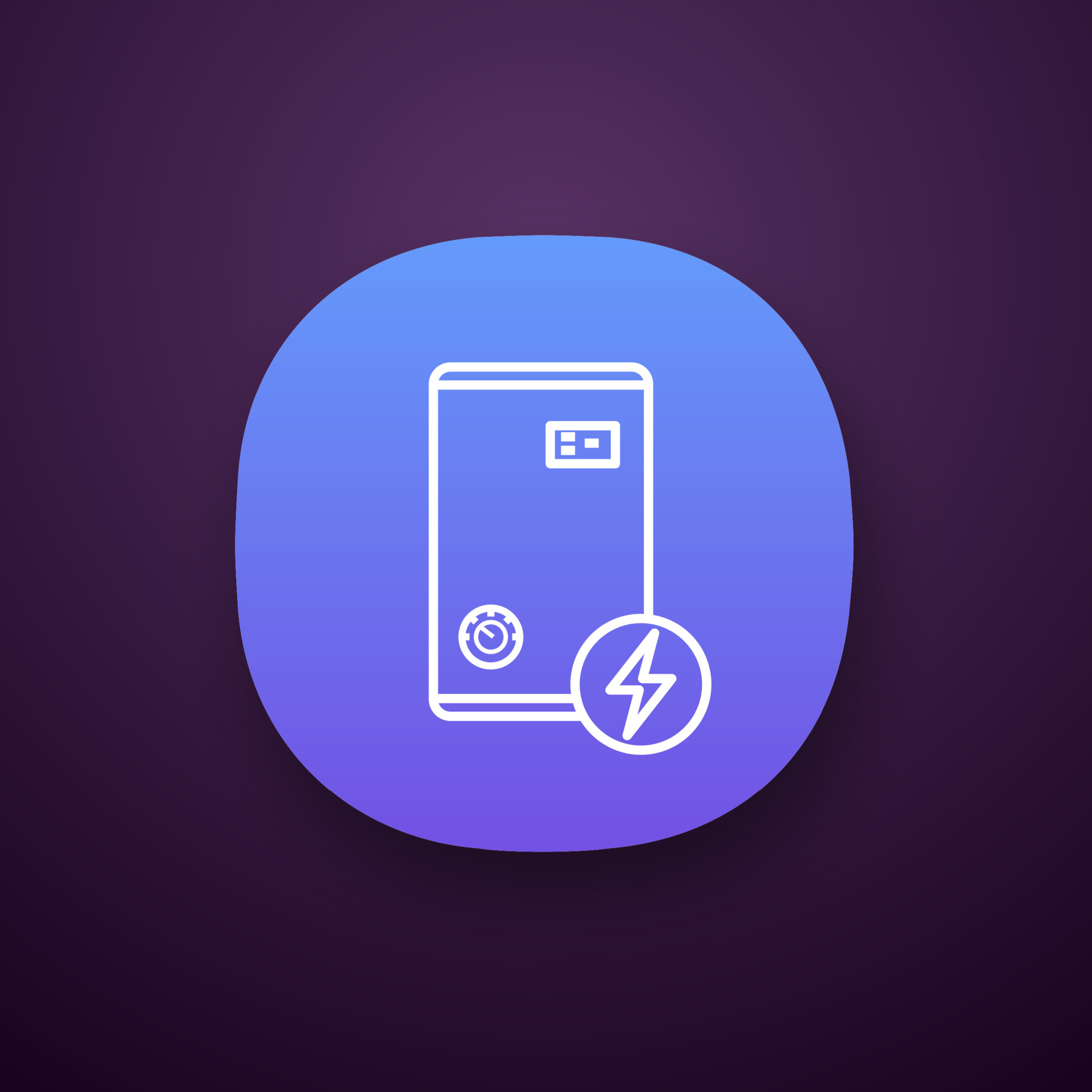 Electric Heating Boiler App Icon House Central Heater Heating System Ui Ux User Interface