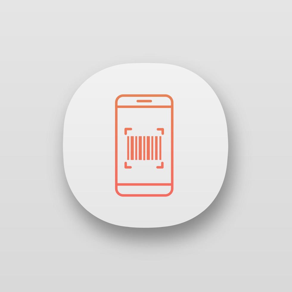 Barcode Scanning App Icon Smartphone Reading Linear Barcode One Dimensional Code Scanner Ui