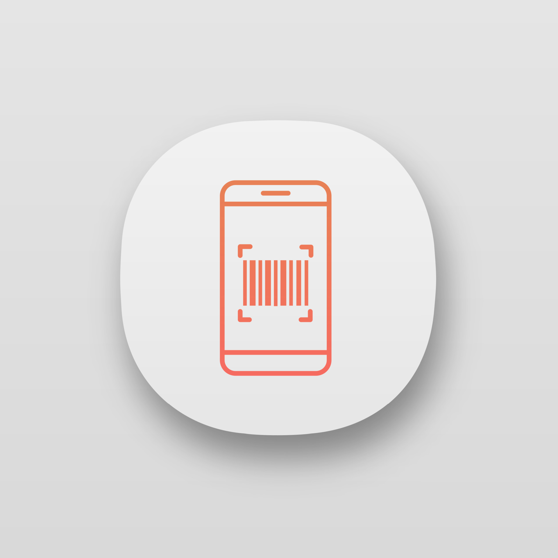 Barcode Scanning App Icon Smartphone Reading Linear Barcode One Dimensional Code Scanner Ui