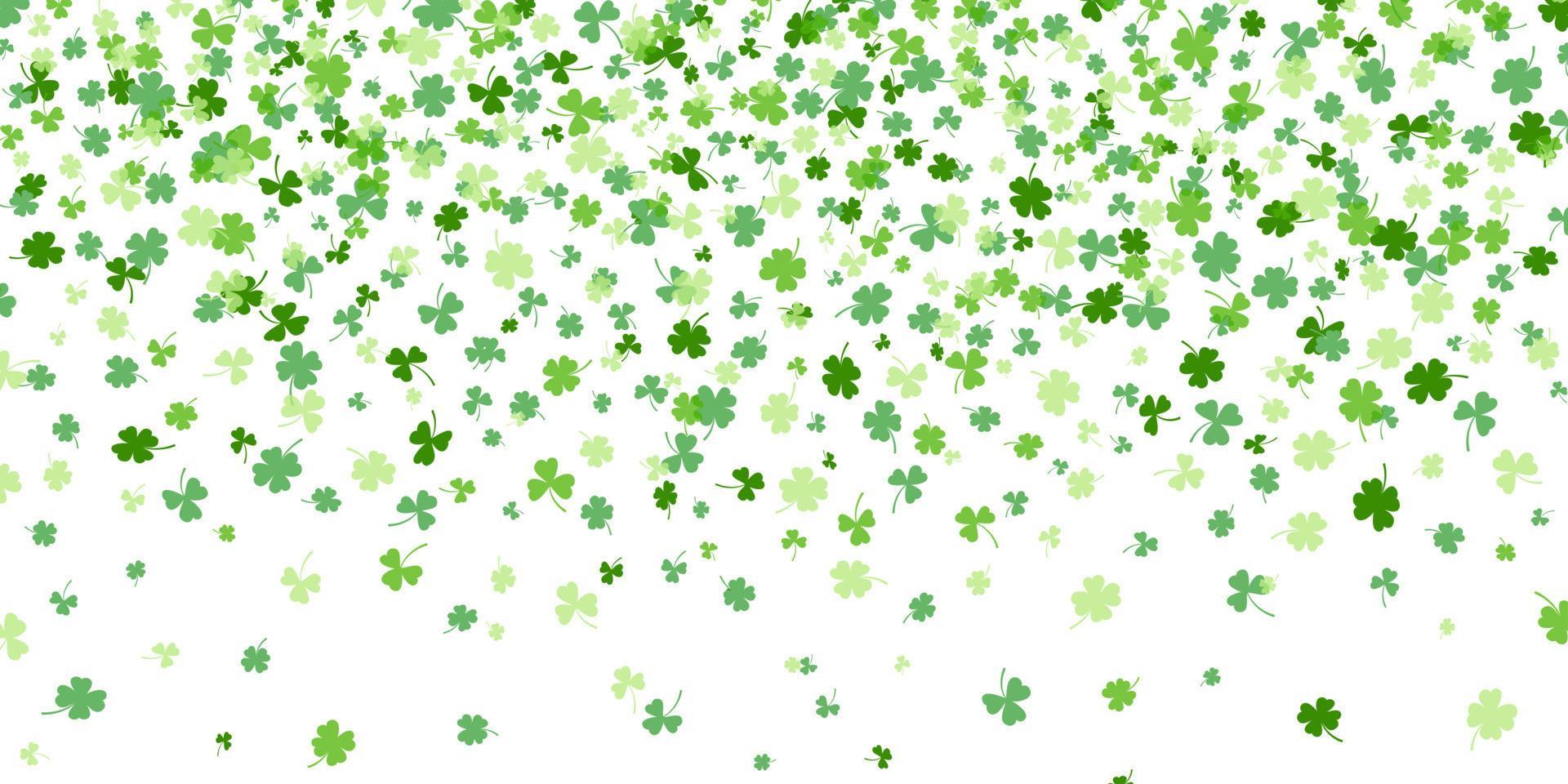 Shamrock Or Green Clover Leaves Pattern Background Flat Design Vector