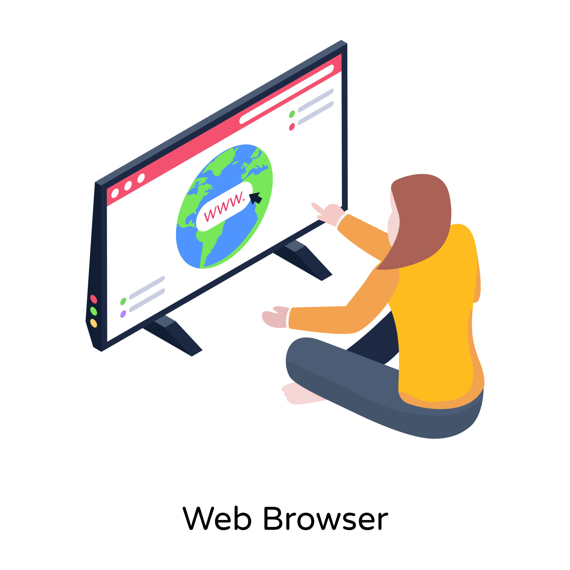 A modern web browser isometric illustration 6069234 Vector Art at Vecteezy