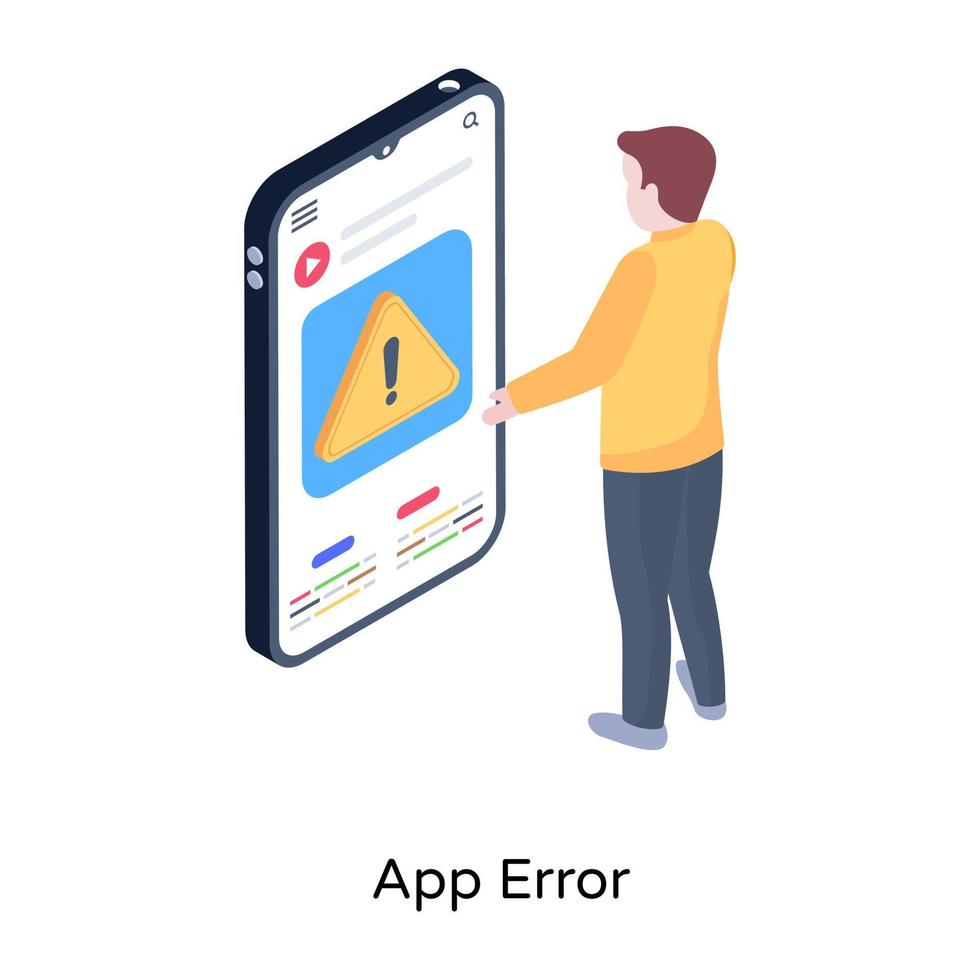 An isometric illustration of app error, software failure 6069235 Vector ...