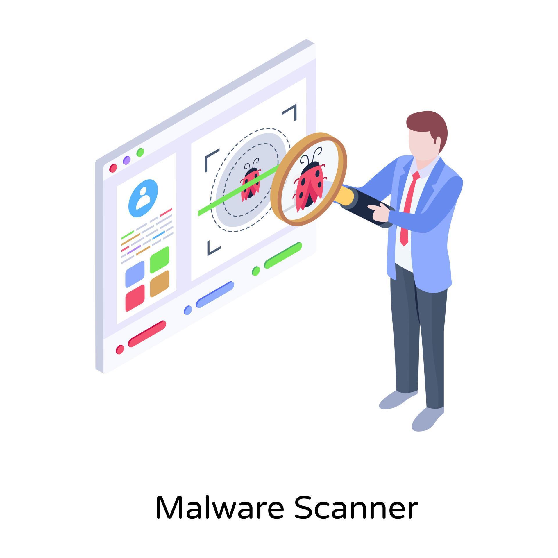 Malware Scanner Isometric Illustration Bug Detection 6070770 Vector Art At Vecteezy