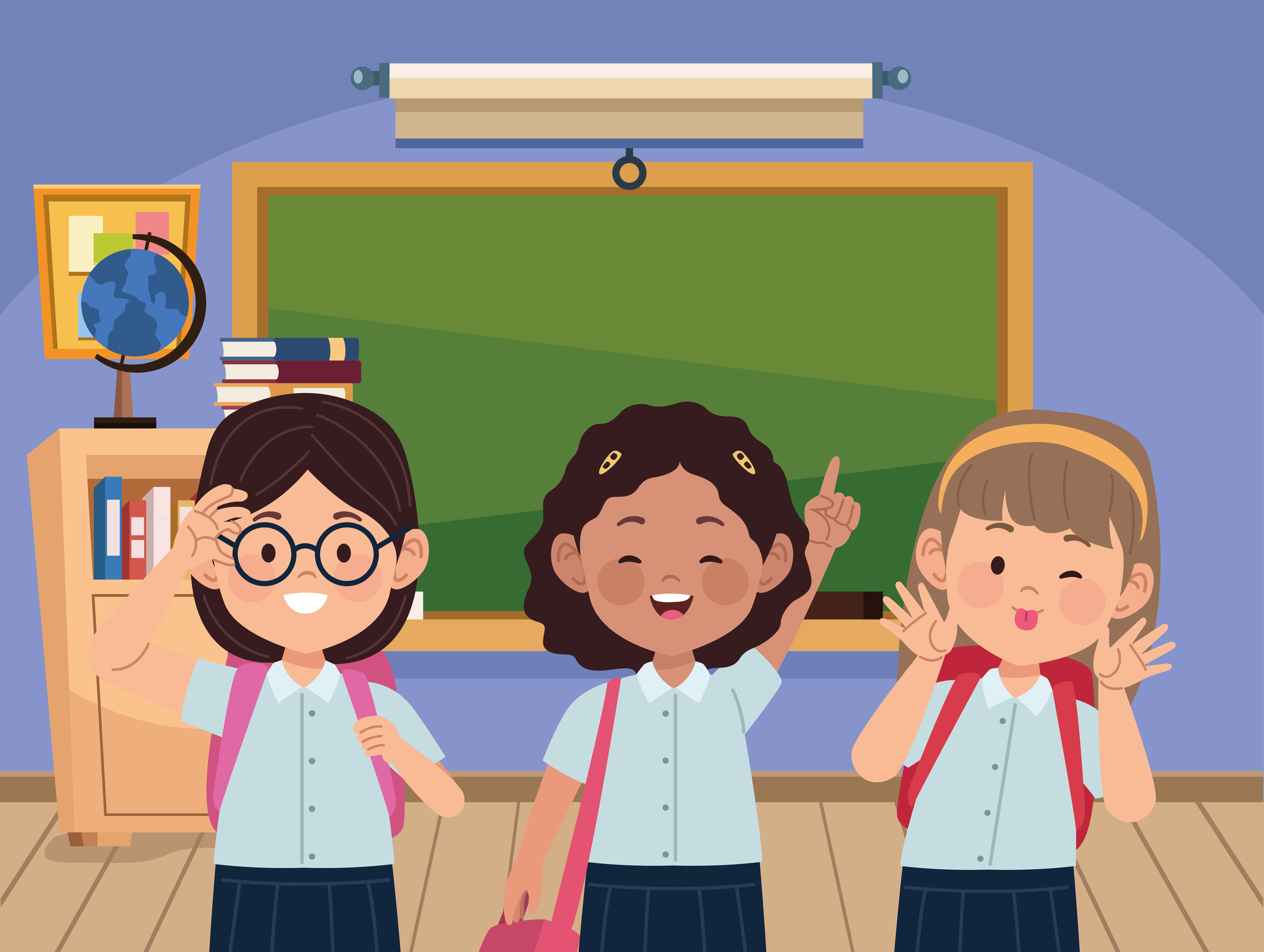 three students girls characters 6072692 Vector Art at Vecteezy three students girls characters 6072692 Vector Art at Vecteezy