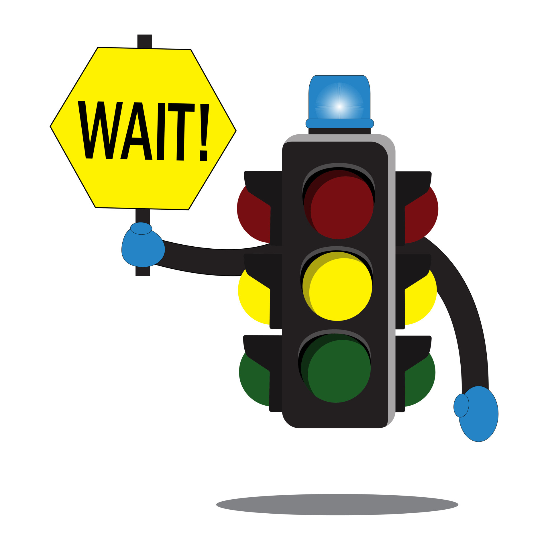 vector illustration of the icon of a yellow traffic light holding a ... vector illustration of the icon of a yellow traffic light holding a ...