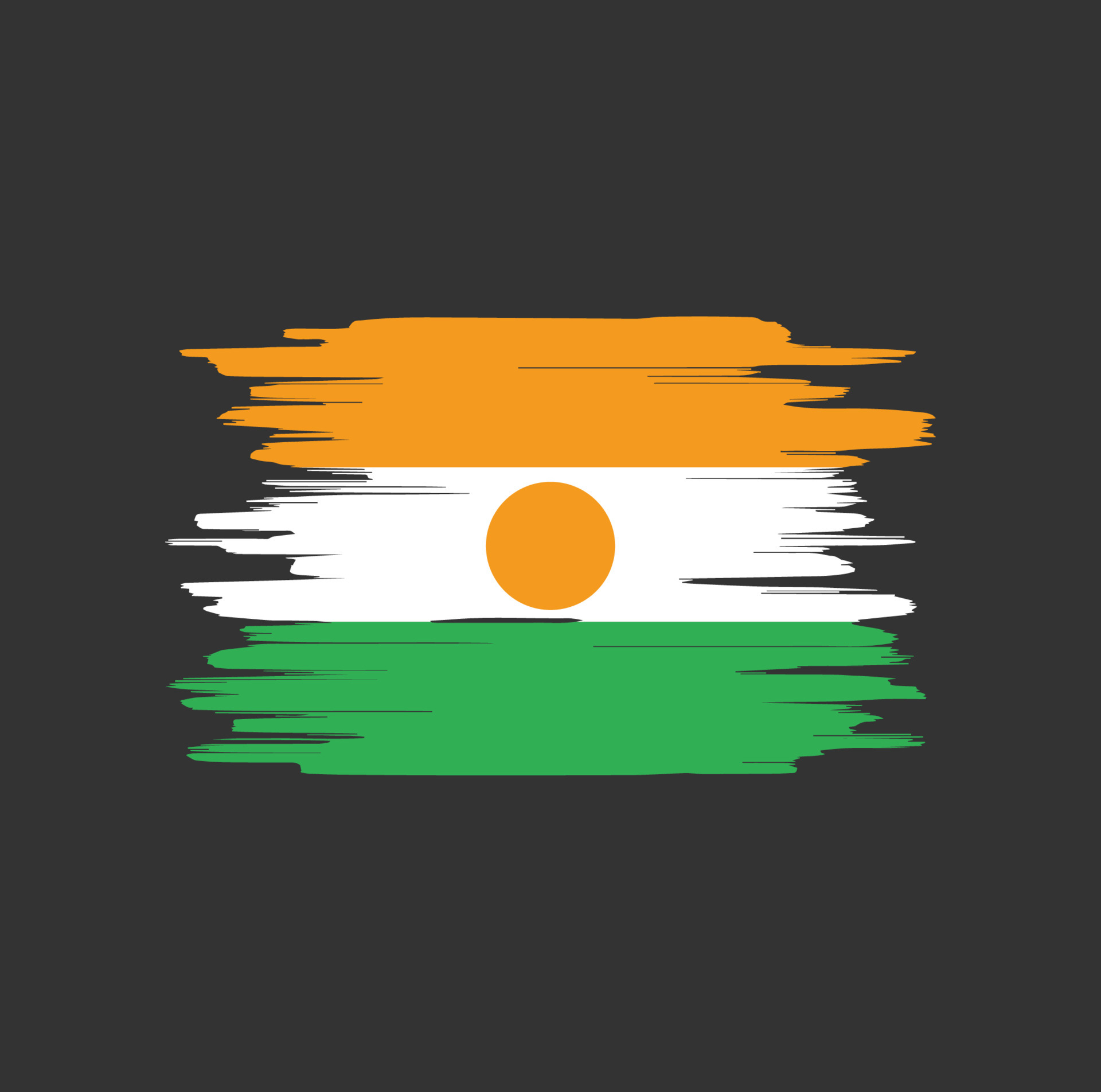 Niger flag brush strokes 6078722 Vector Art at Vecteezy