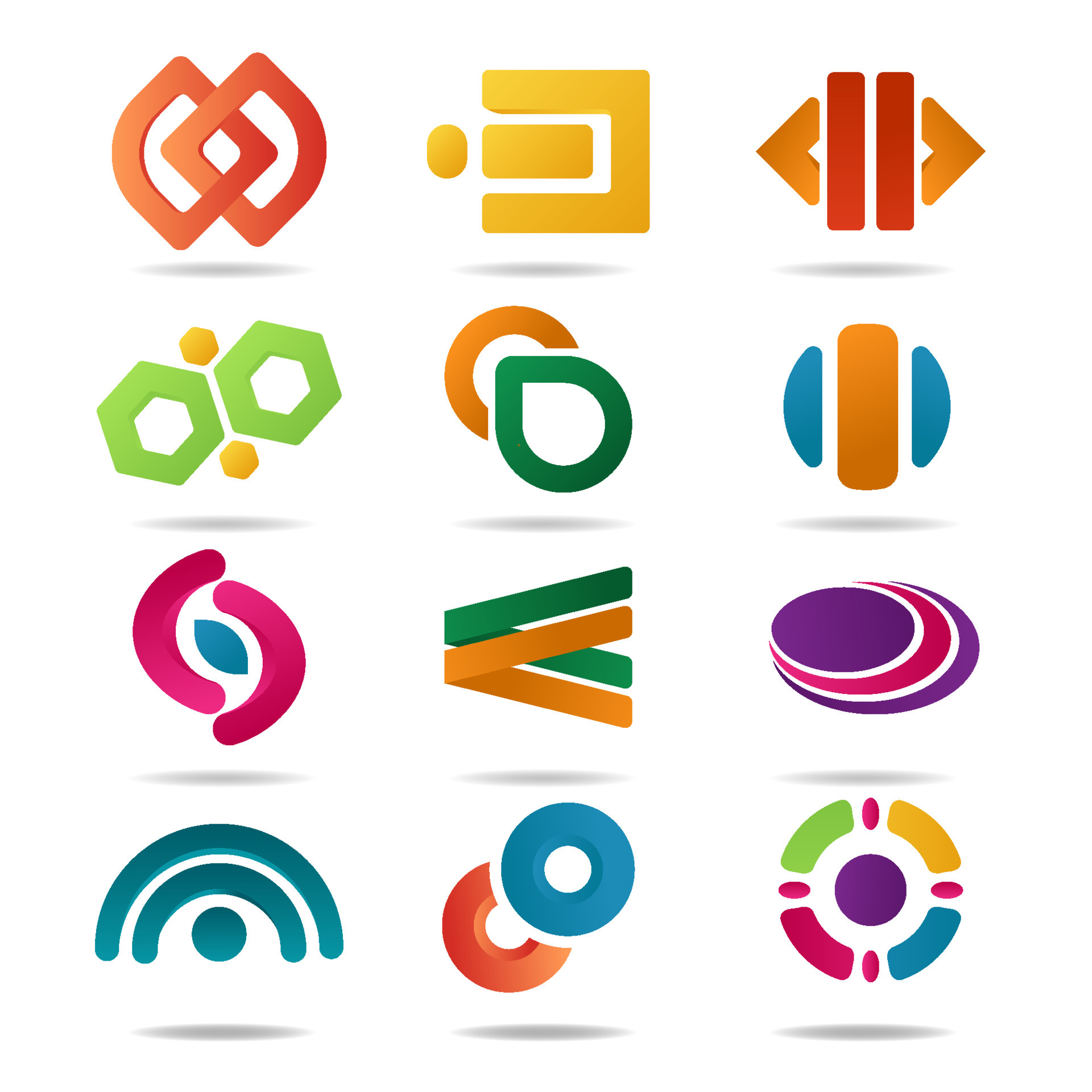 Abstract Gradient Logo Elements 6081967 Vector Art at Vecteezy