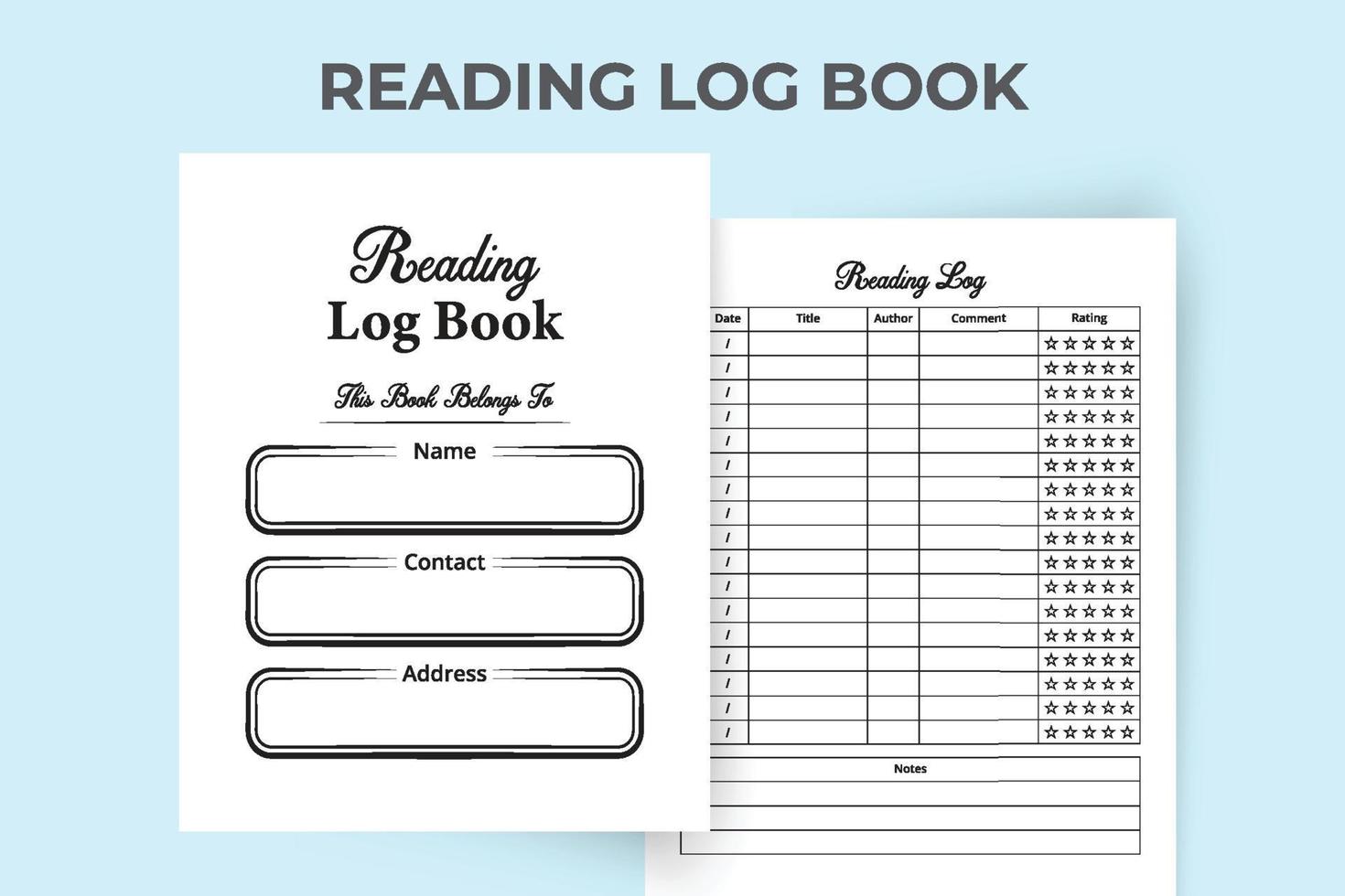 plantilla de cuaderno de lectura. diario de seguimiento de reseñas de ...