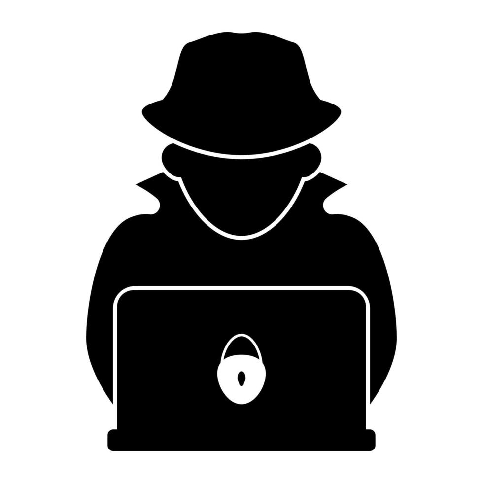 Hacker Icons With Bug Virus Crack Worm Spam Isolated Vector