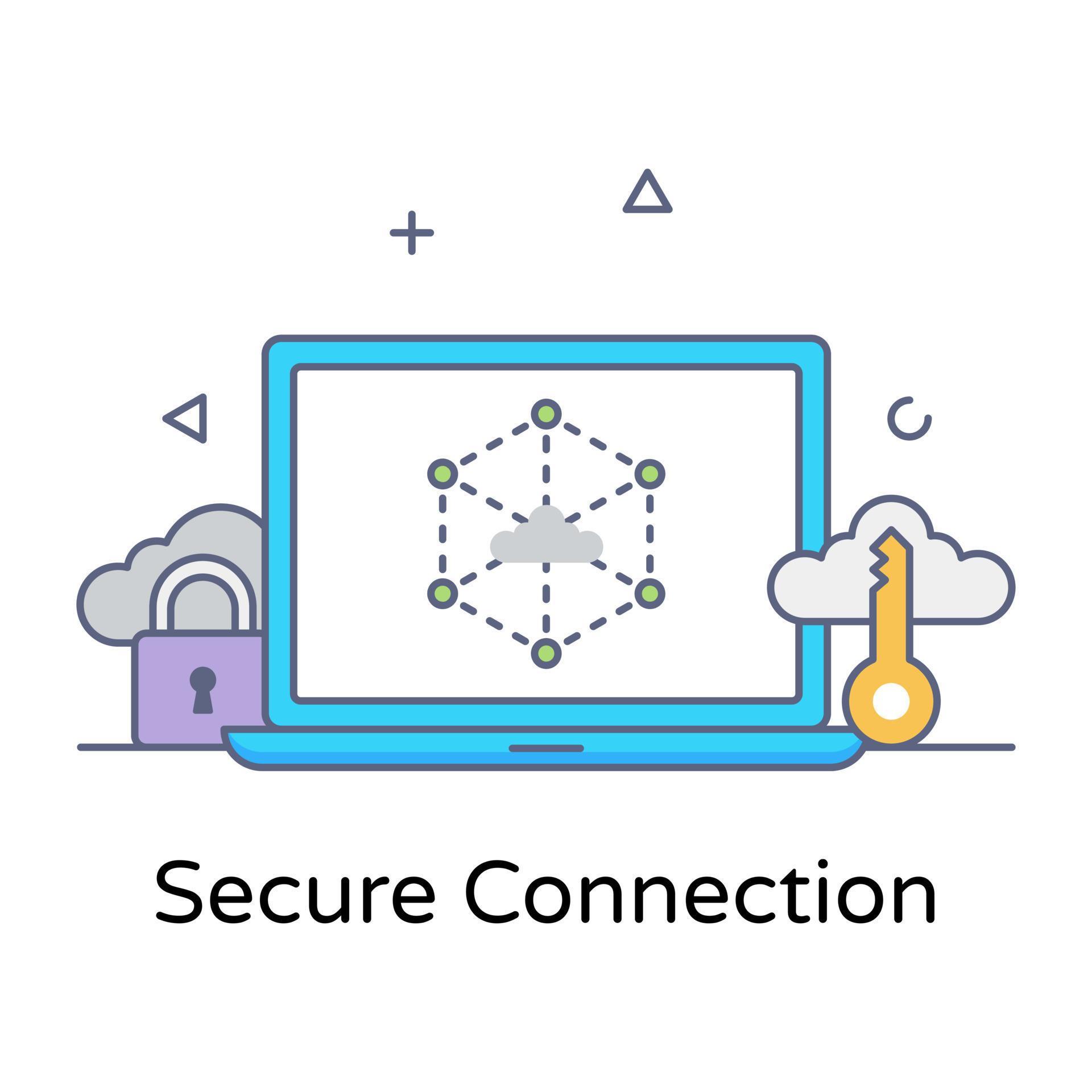 Secure connection flat conceptual icon, editable vector 6094876 Vector ...