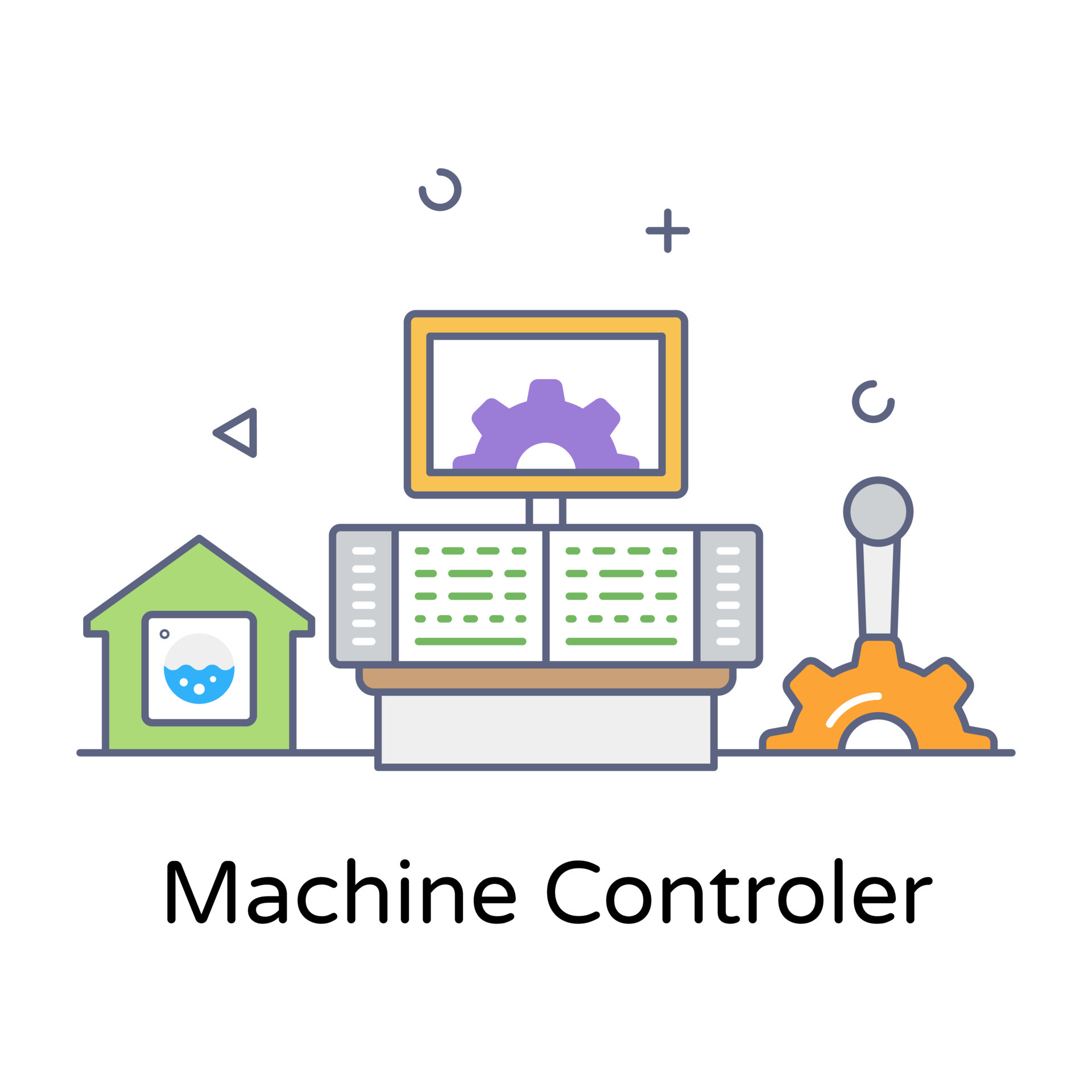 Machine controller flat outline editable vector 6095034 Vector Art at ...