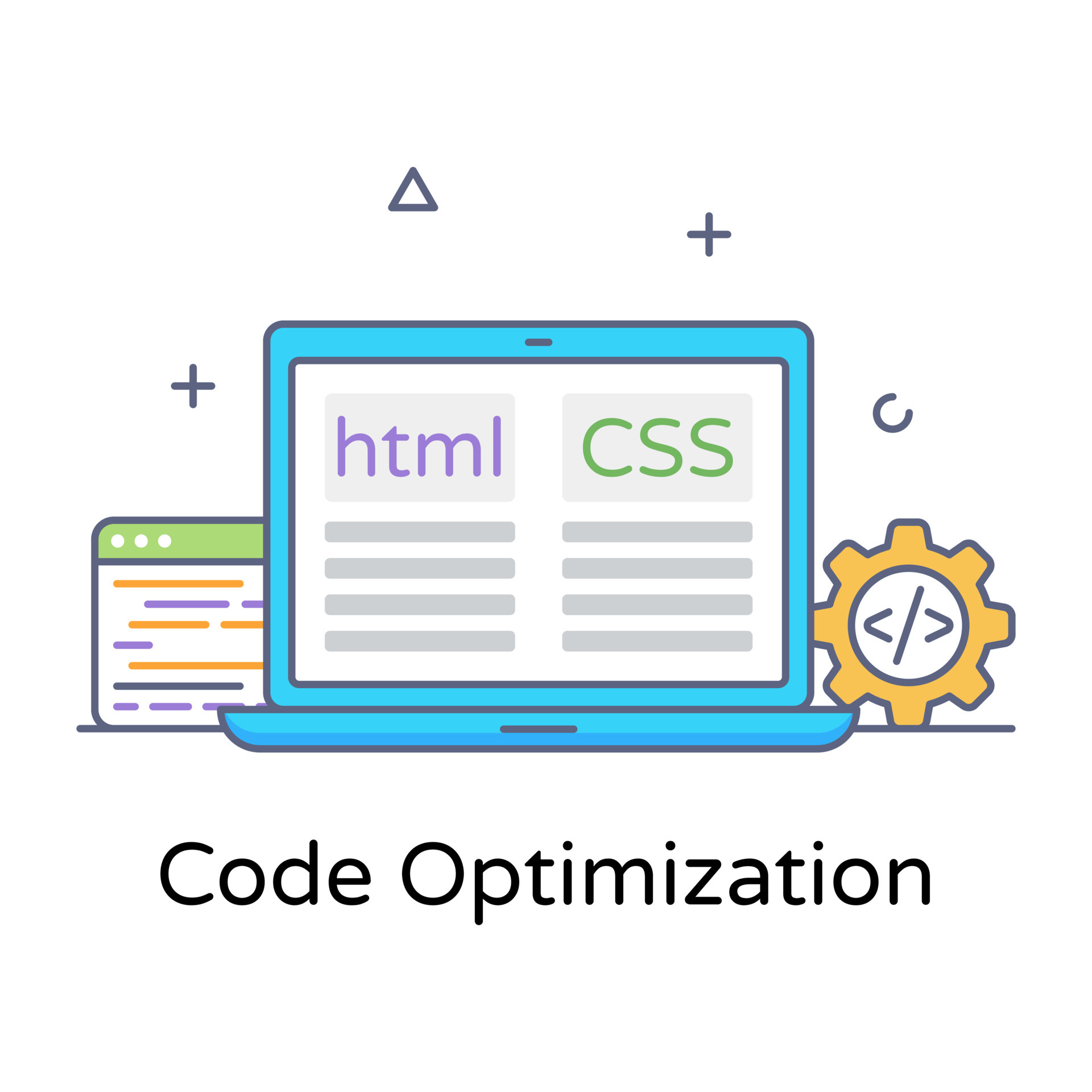 Editable flat outline design of code optimization icon 6095584 Vector ...