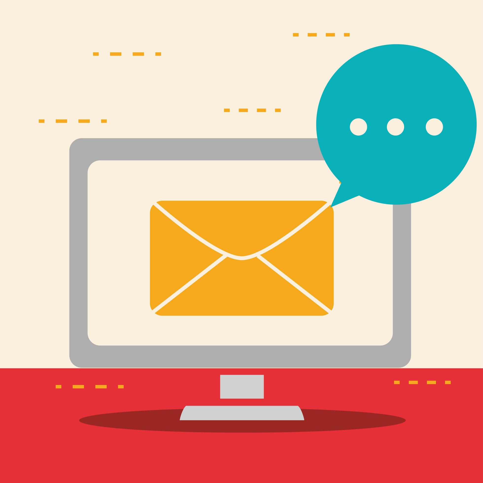 computer receiving message 6098105 Vector Art at Vecteezy