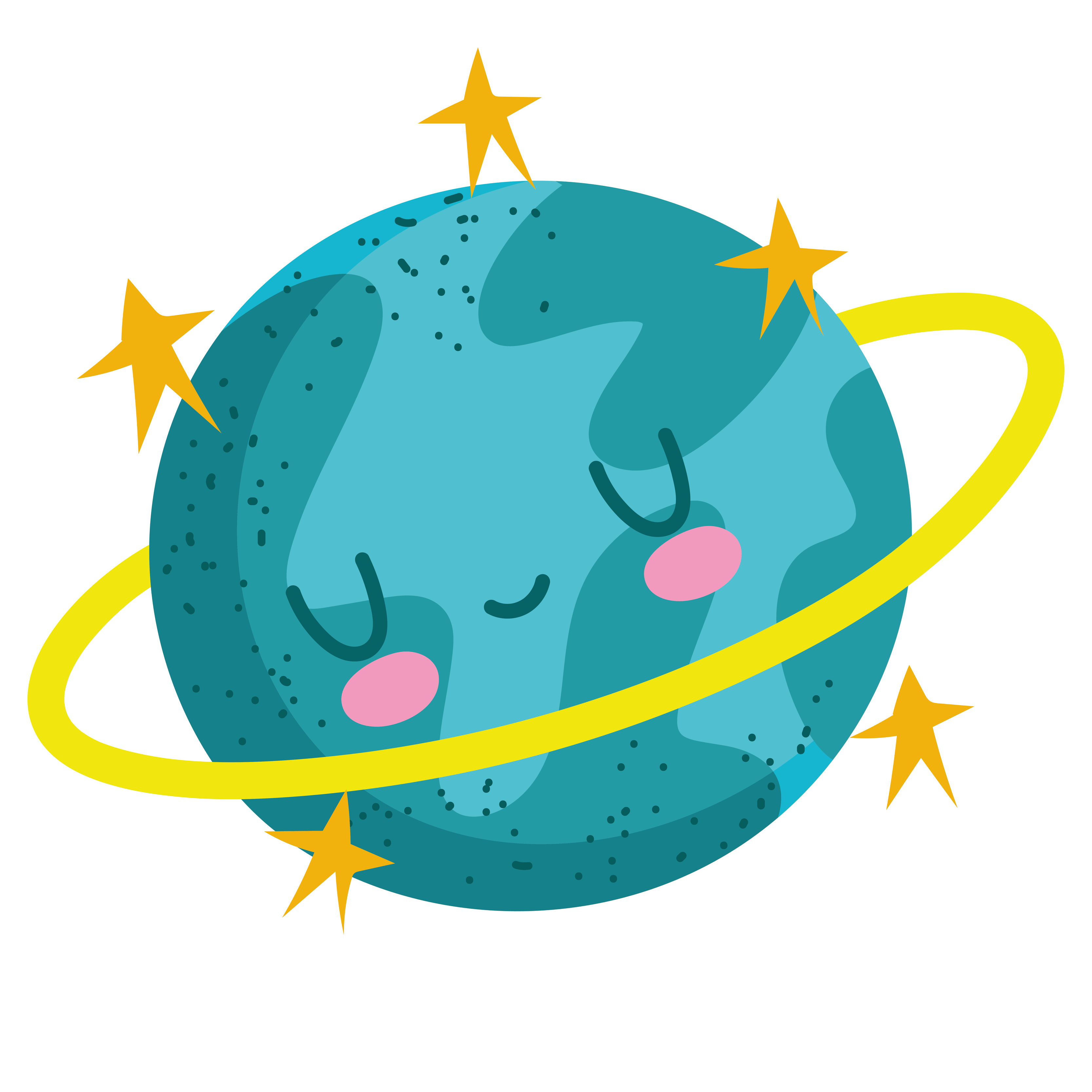 Cute Cartoon Planets