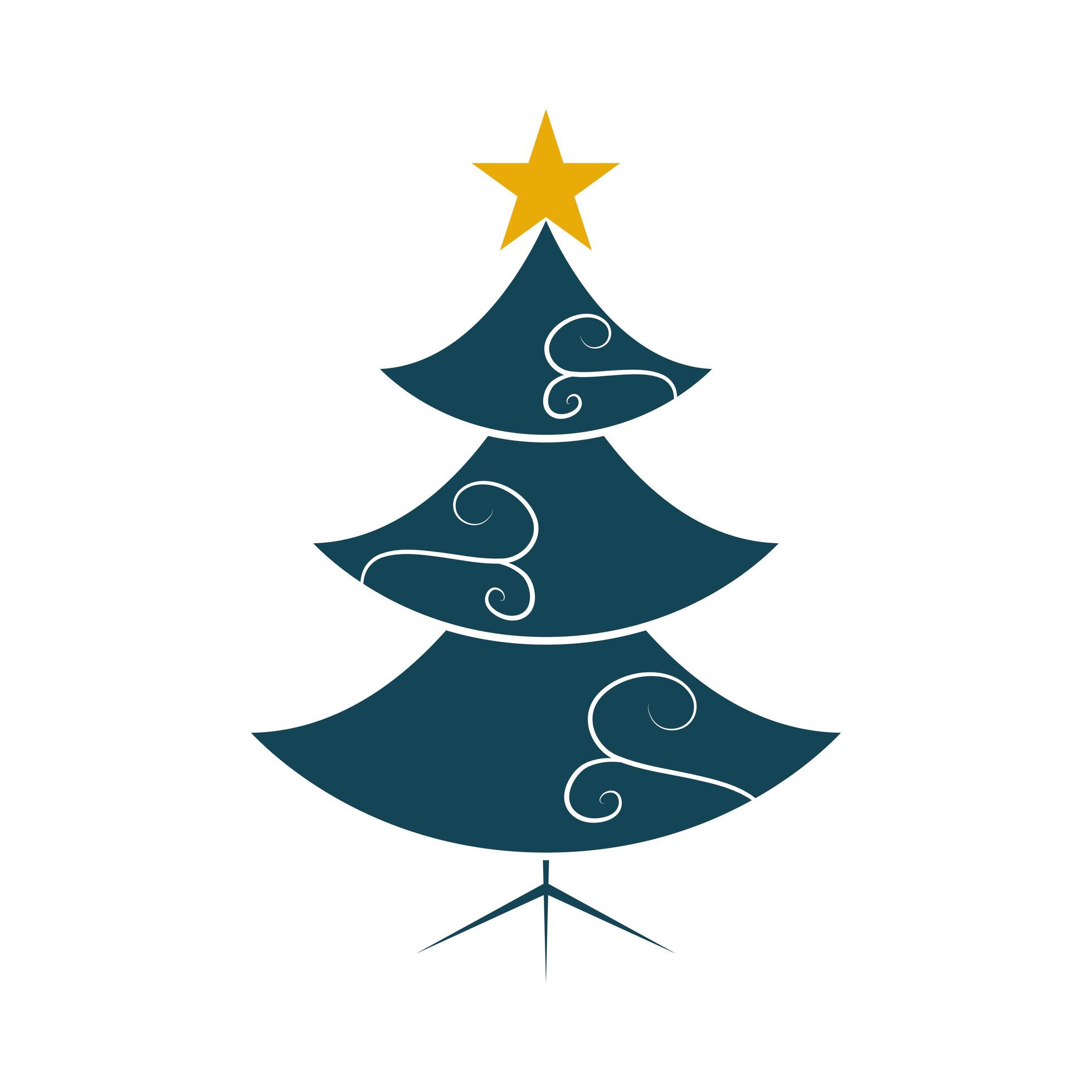 christmas tree with star 6101199 Vector Art at Vecteezy