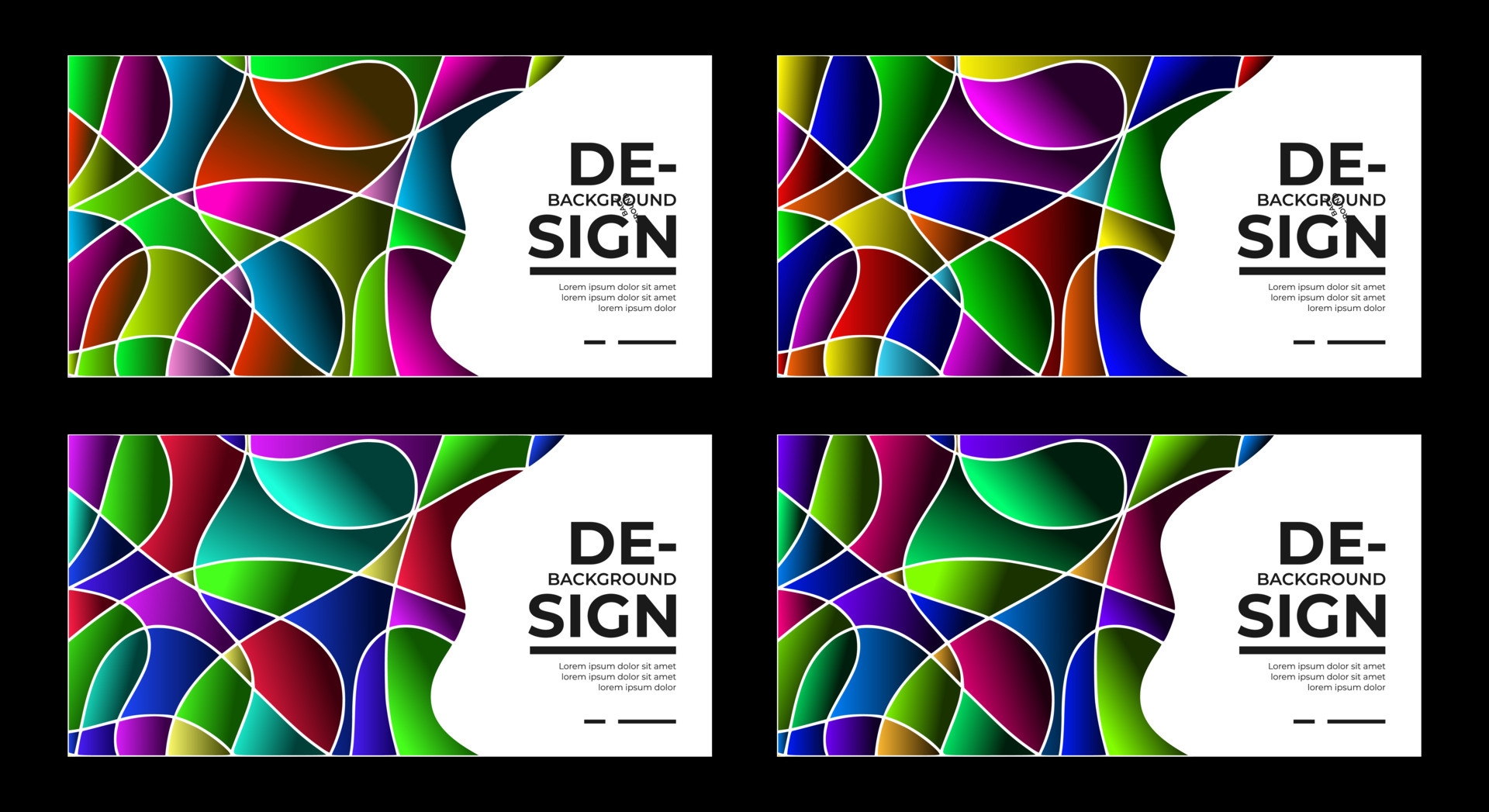 set of abstract colorful geometric background vector 6111640 Vector Art ...