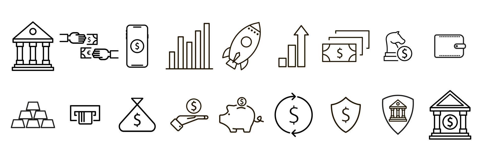 Simple set of financial vector icons for your design. 6111662 Vector ...